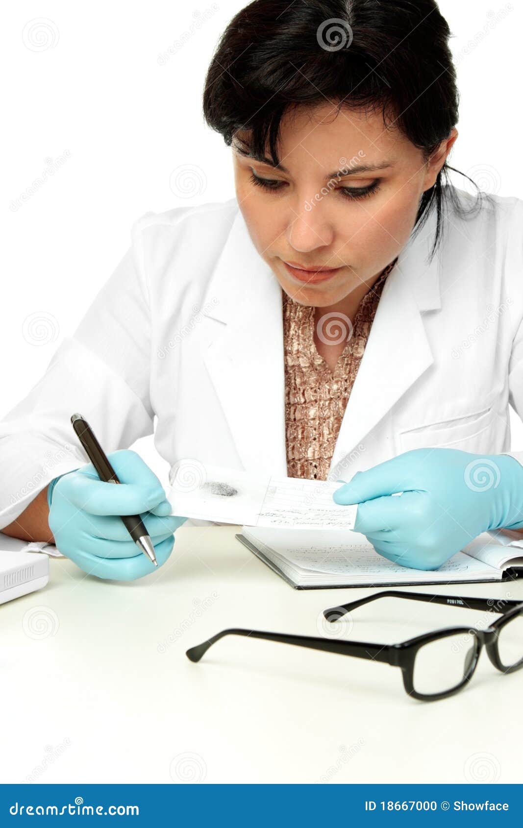 Scientist Holding a Fingerprint Sample Stock Photo - Image of facts ...