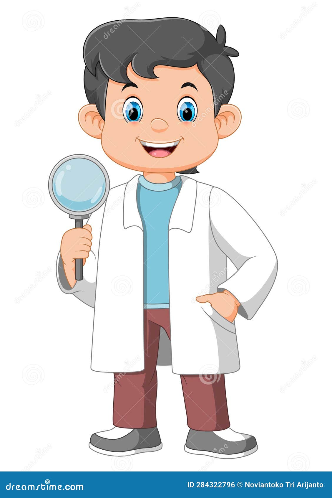 Scientist Holding A Glass Beaker Royalty-Free Cartoon | CartoonDealer ...