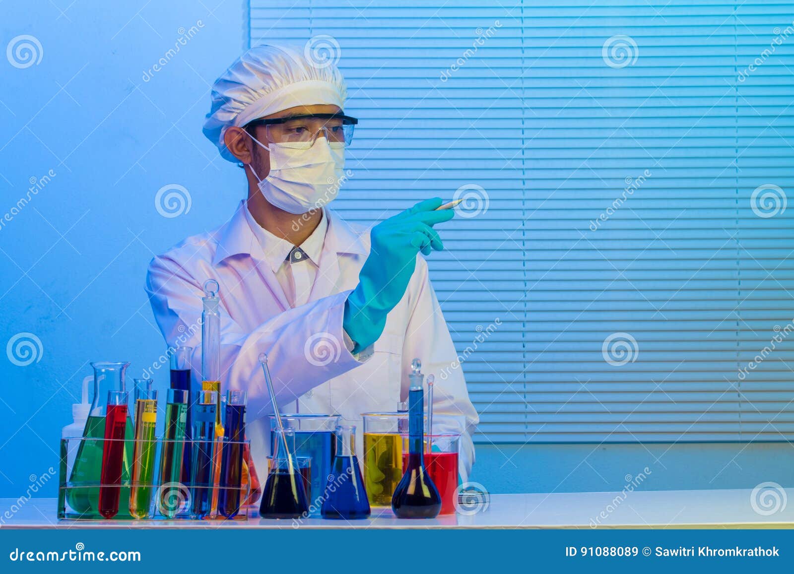 Scientist Holding Pen Drawing for Design Work Stock Image - Image of ...
