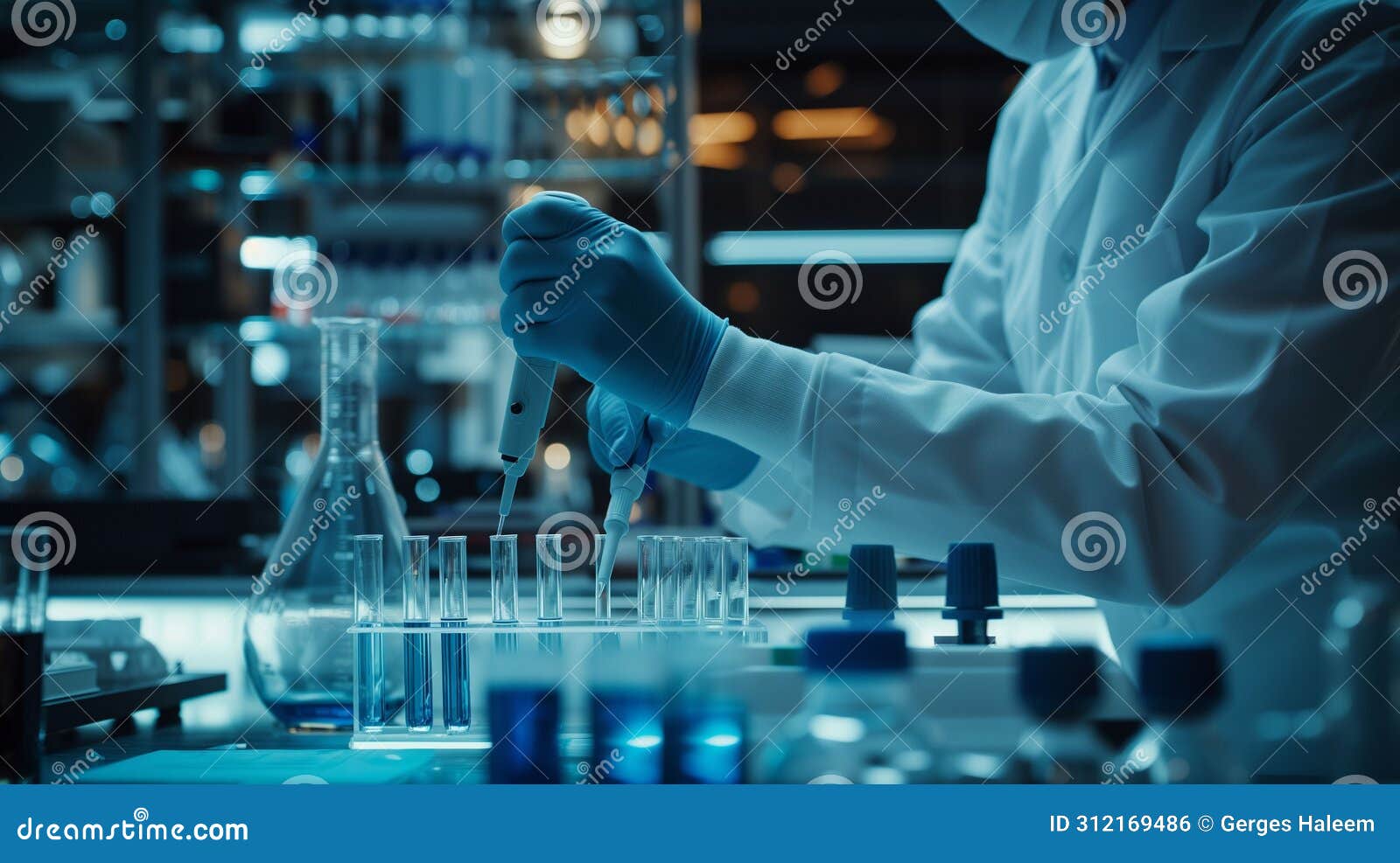 Scientist Holding Pipe in Lab Coat Stock Illustration - Illustration of ...