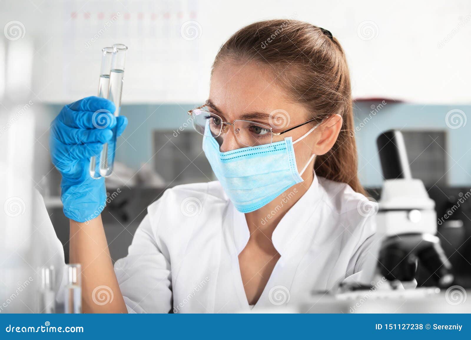 Scientist Holding Test Tubes with Samples in Laboratory Stock Photo ...