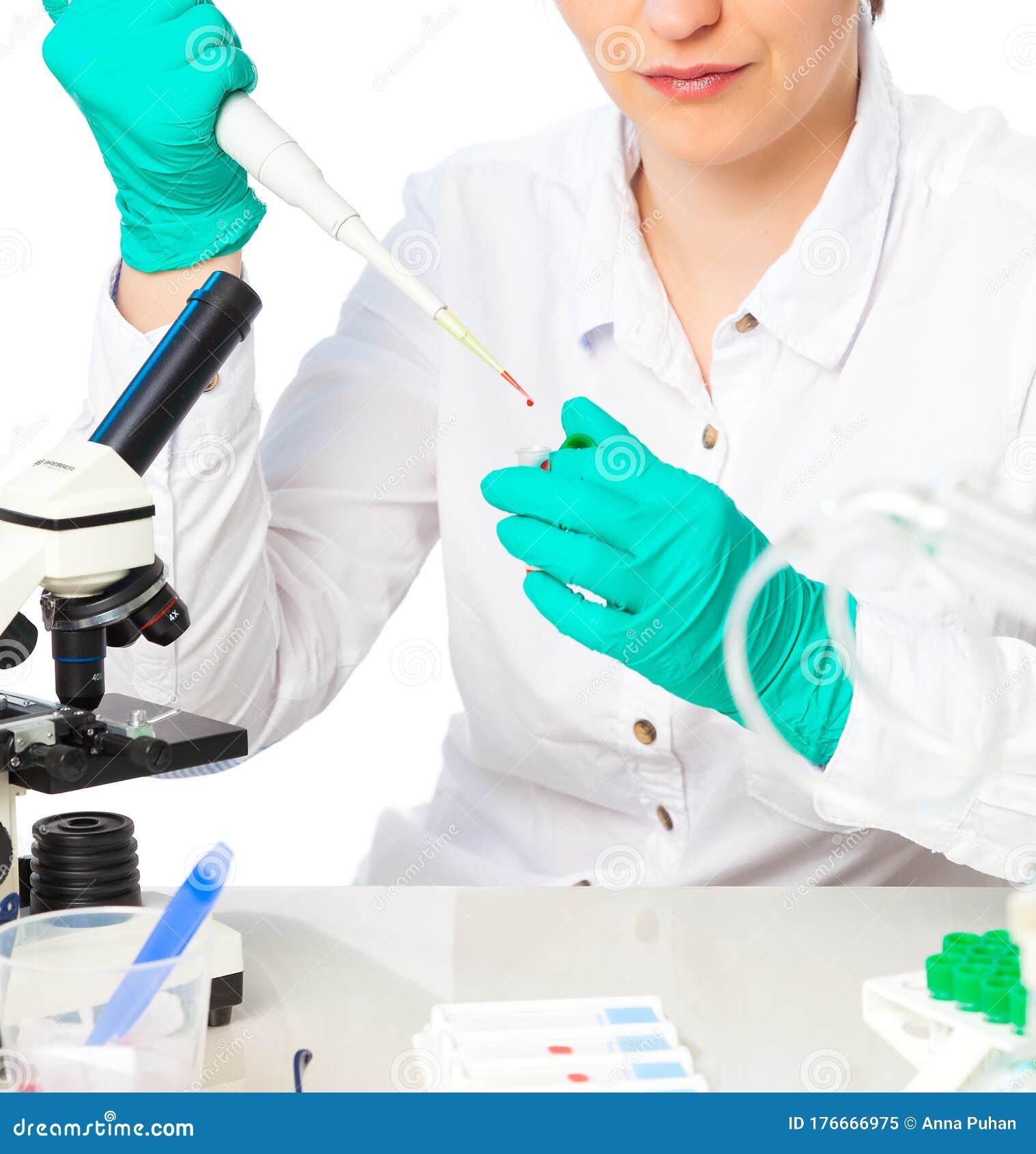Scientist Holds and Examine Samples in a Laboratory Stock Image - Image ...