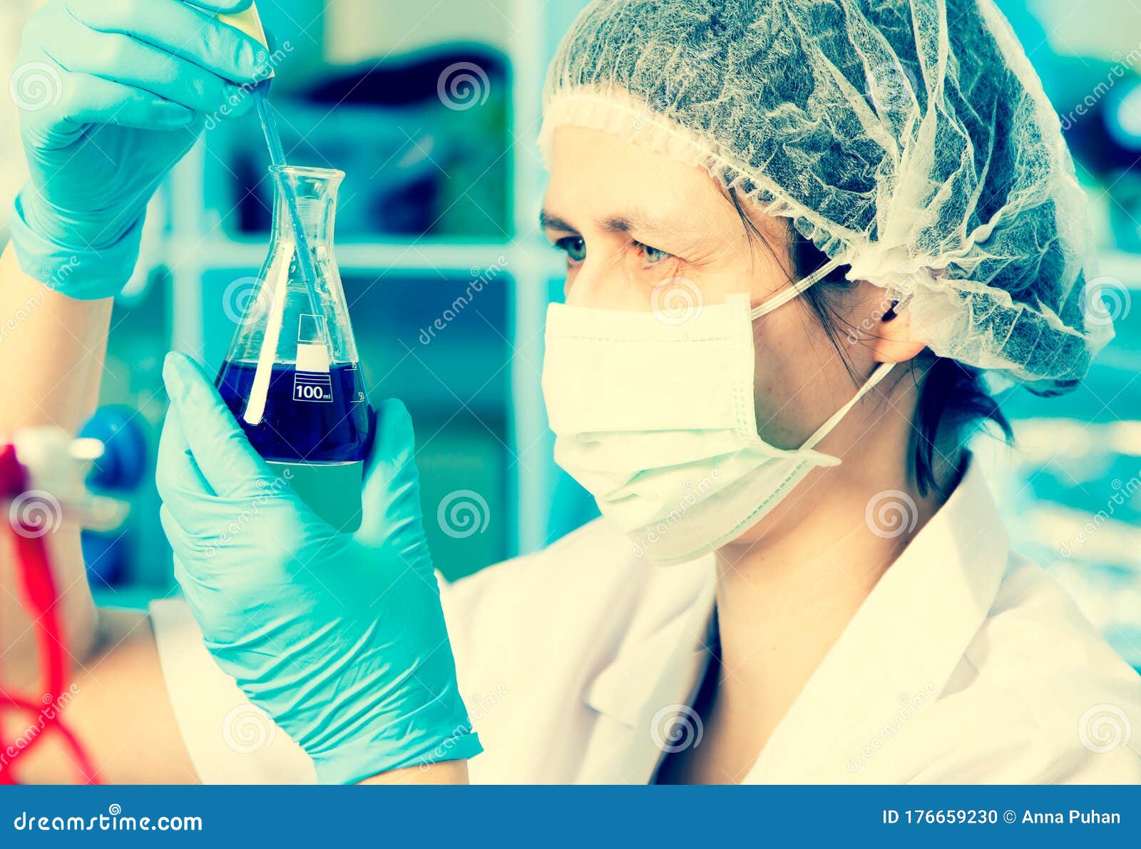 Scientist Holds and Examine Samples Stock Photo - Image of chemical ...