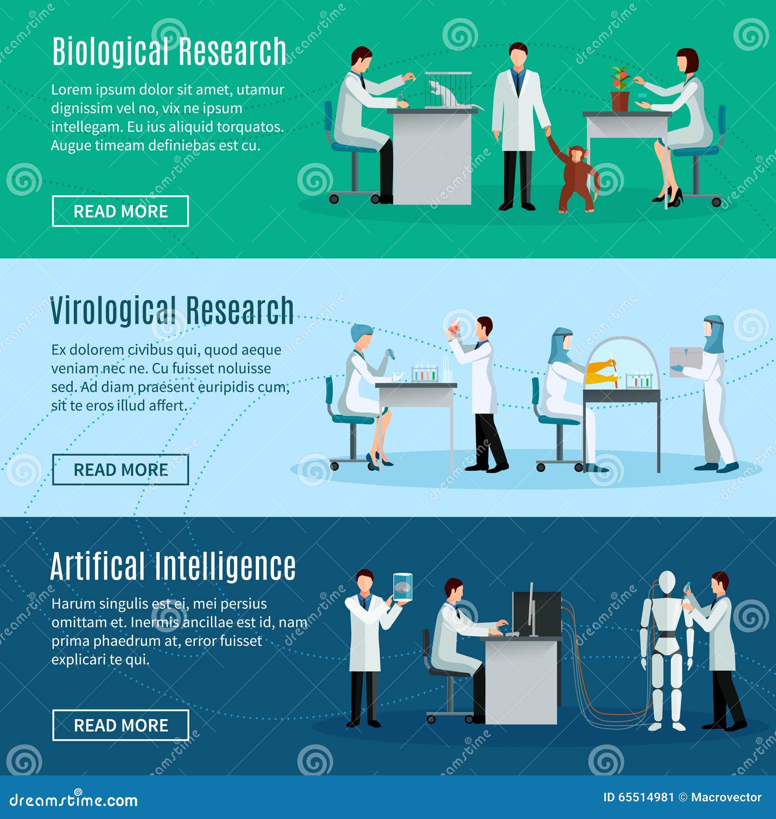 Scientist Horizontal Banners Stock Vector - Illustration of advertising ...