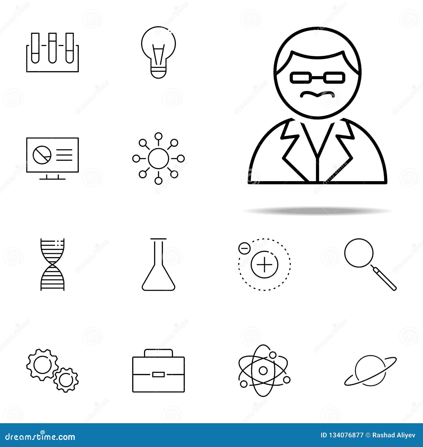 Scientist Icon. Scientifics Study Icons Universal Set for Web and ...