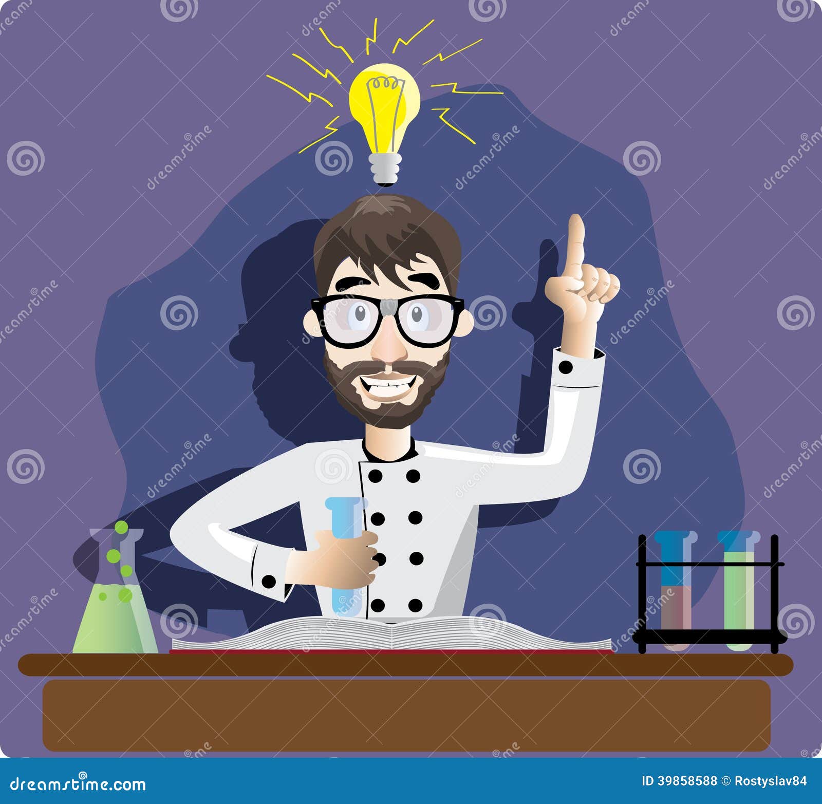 Scientist stock vector. Illustration of working, idea - 39858588
