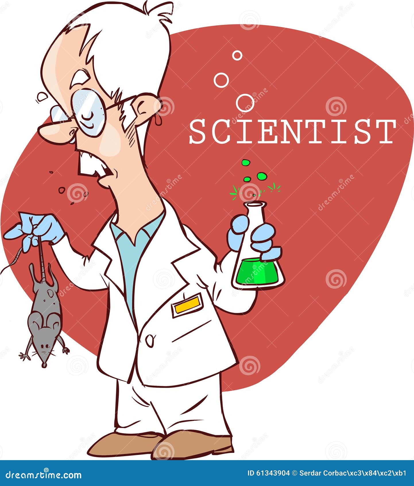Scientist illustration stock vector. Illustration of gloves - 61343904