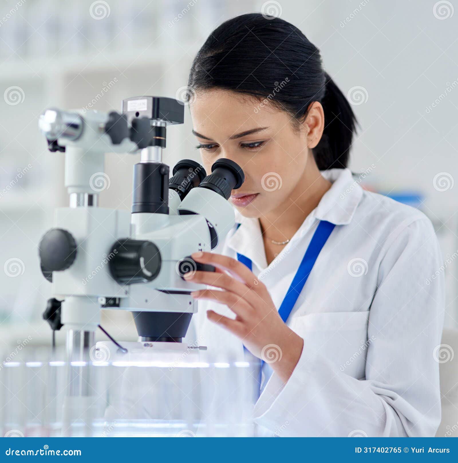 Scientist, Innovation and Microscope for Medical or Research ...