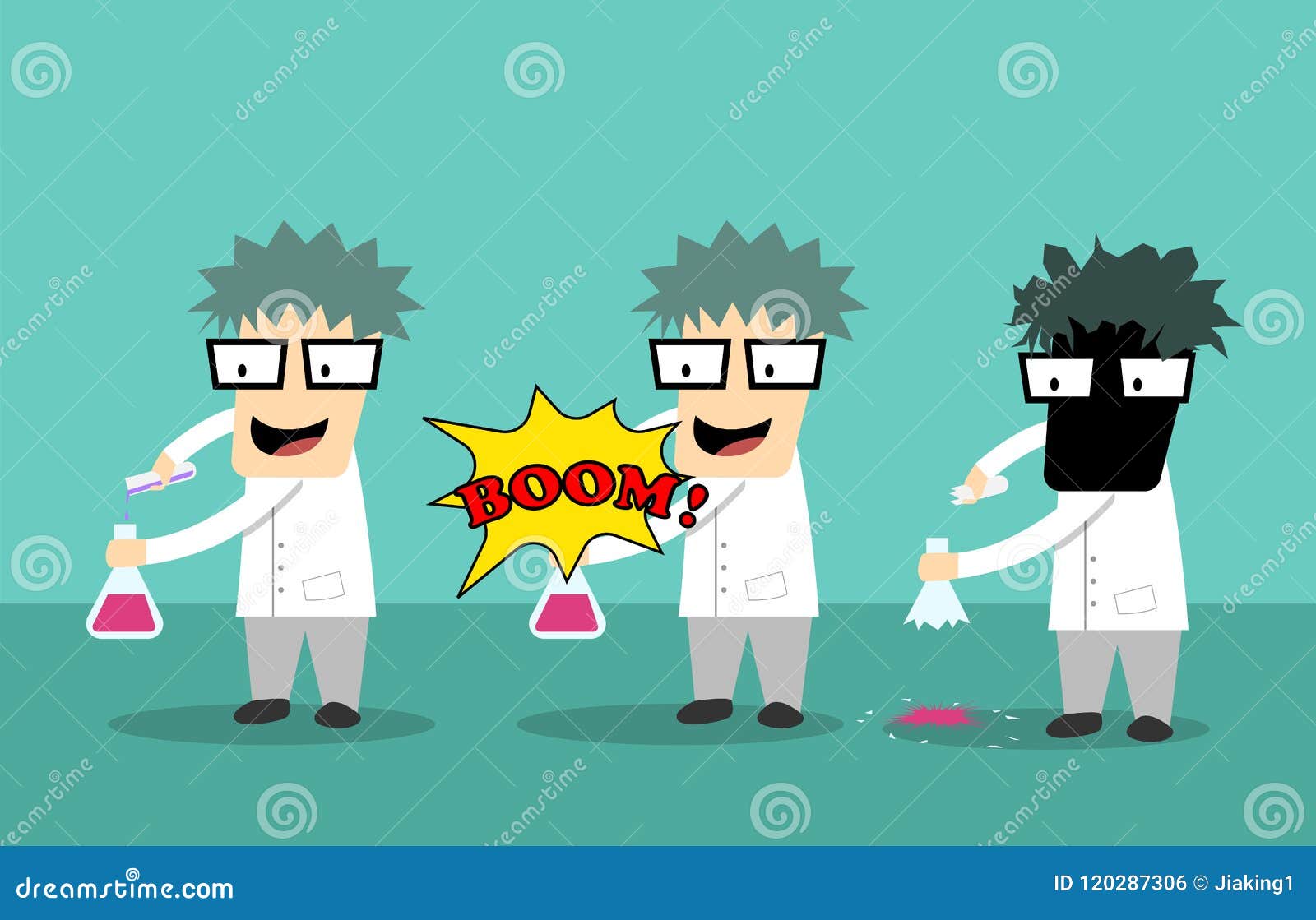 Scientist Kid Got Accident from Experimentation Stock Vector ...