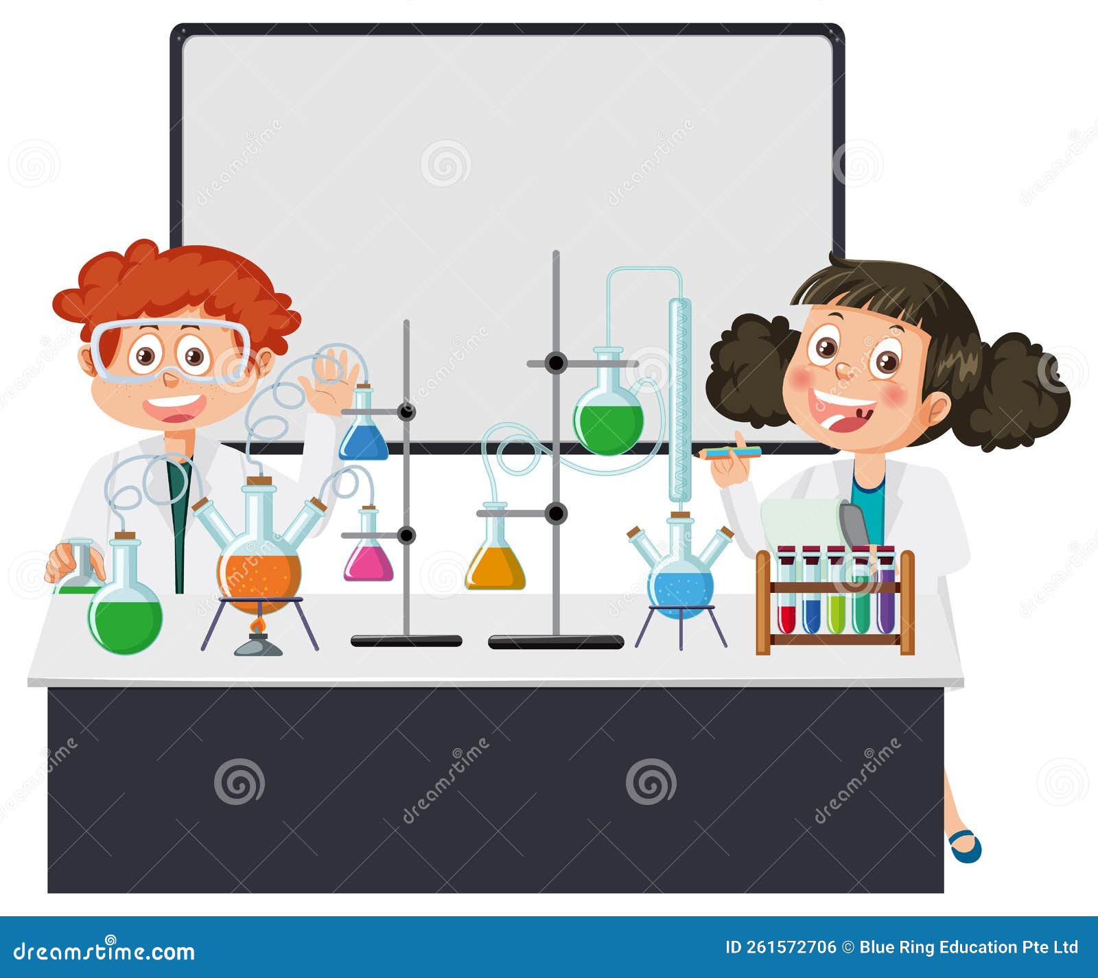 Scientist Kids Doing Science Experiment Stock Vector - Illustration of ...