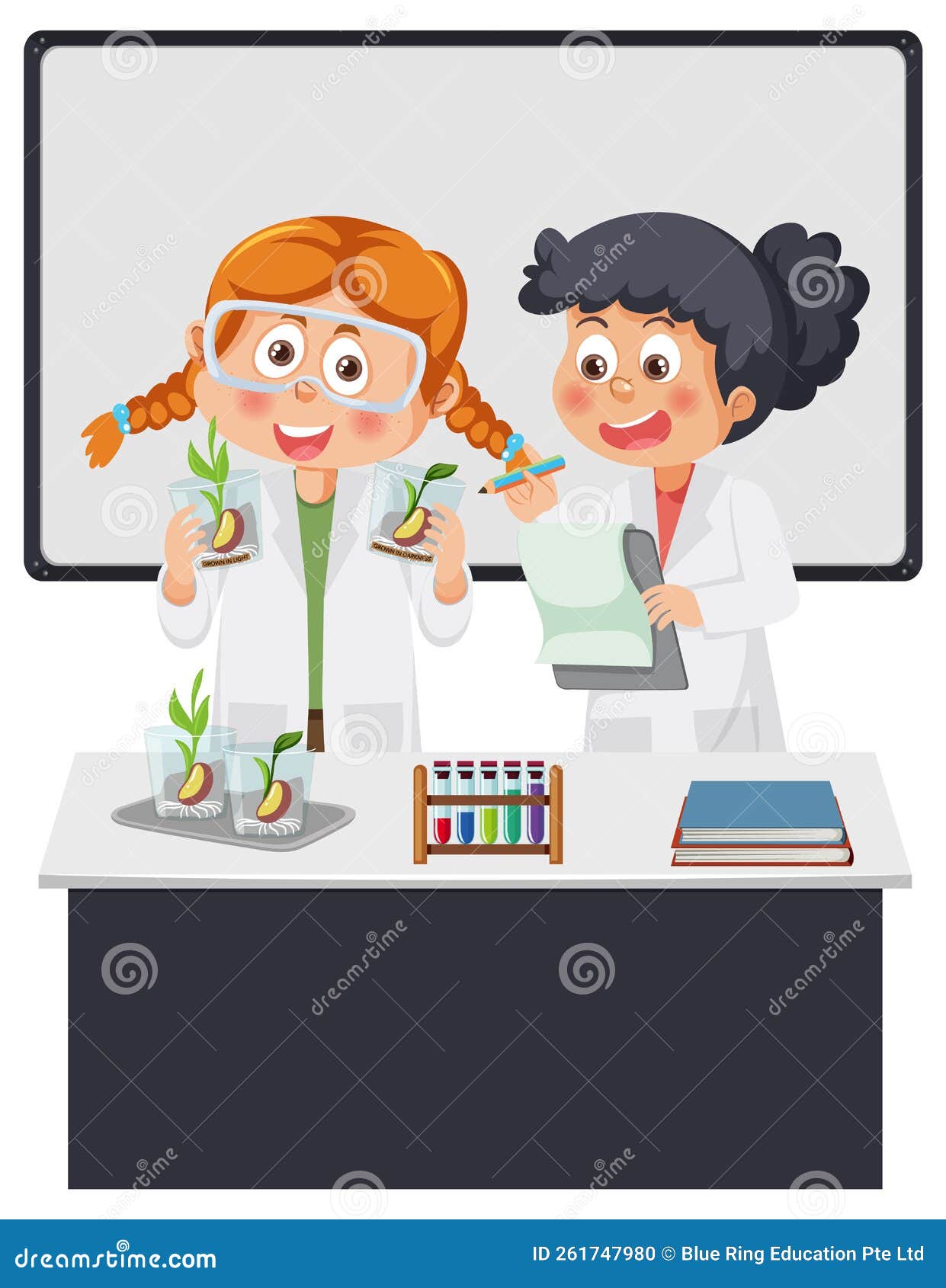 Scientist Kids Doing Science Experiment Stock Vector - Illustration of ...