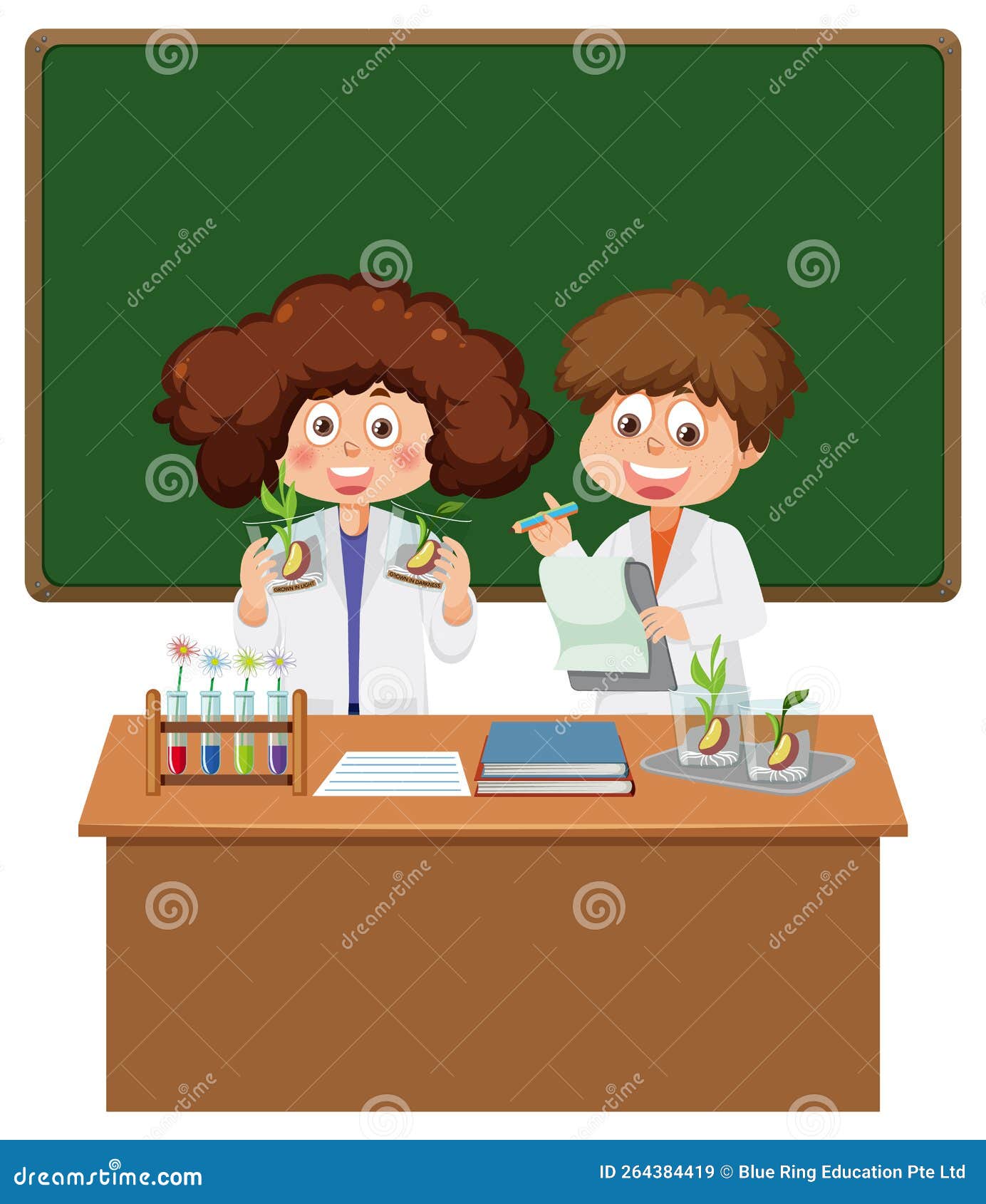 Scientist Kids Doing Science Experiment Stock Vector - Illustration of ...