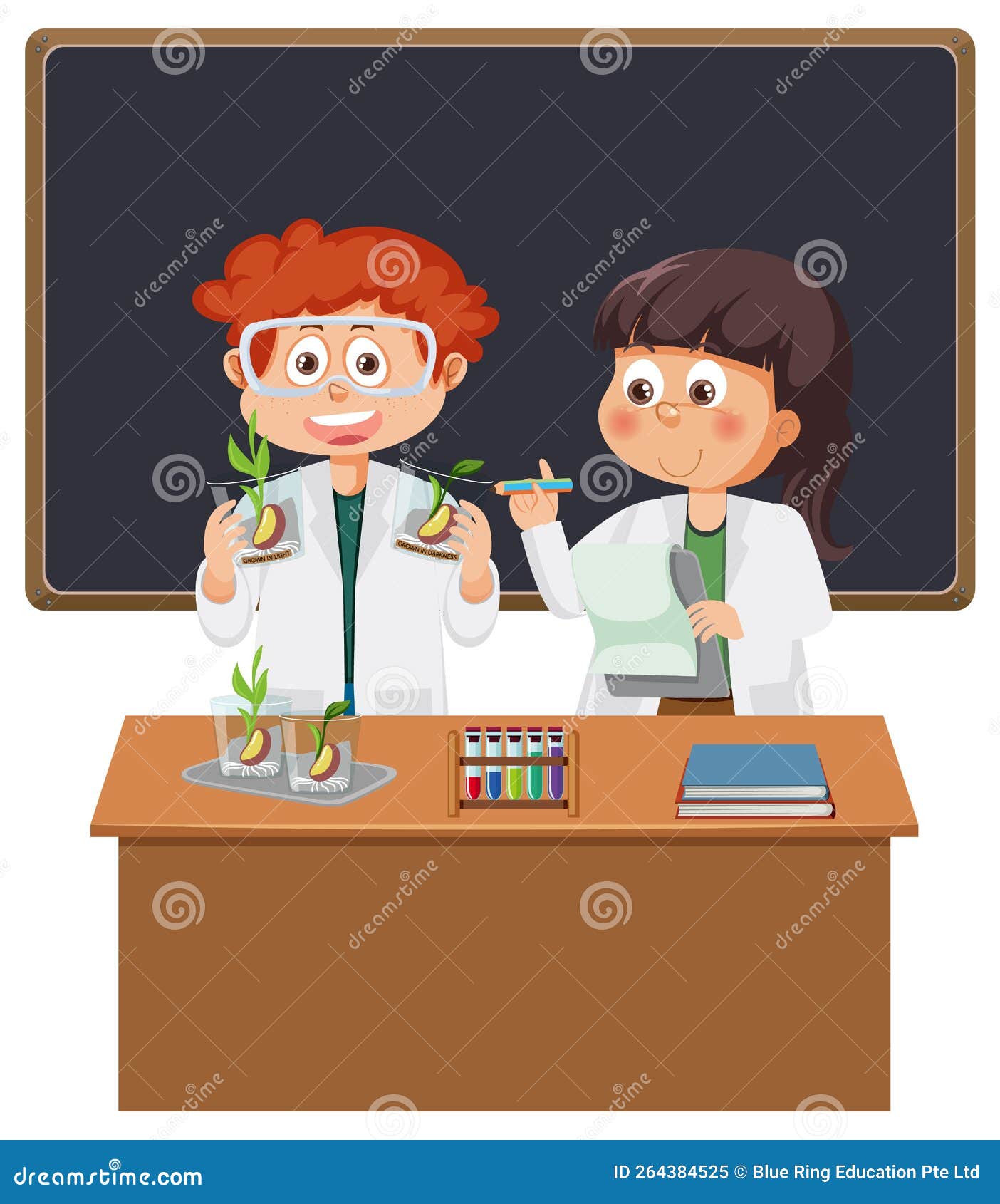 Scientist Kids Doing Science Experiment Stock Vector - Illustration of ...