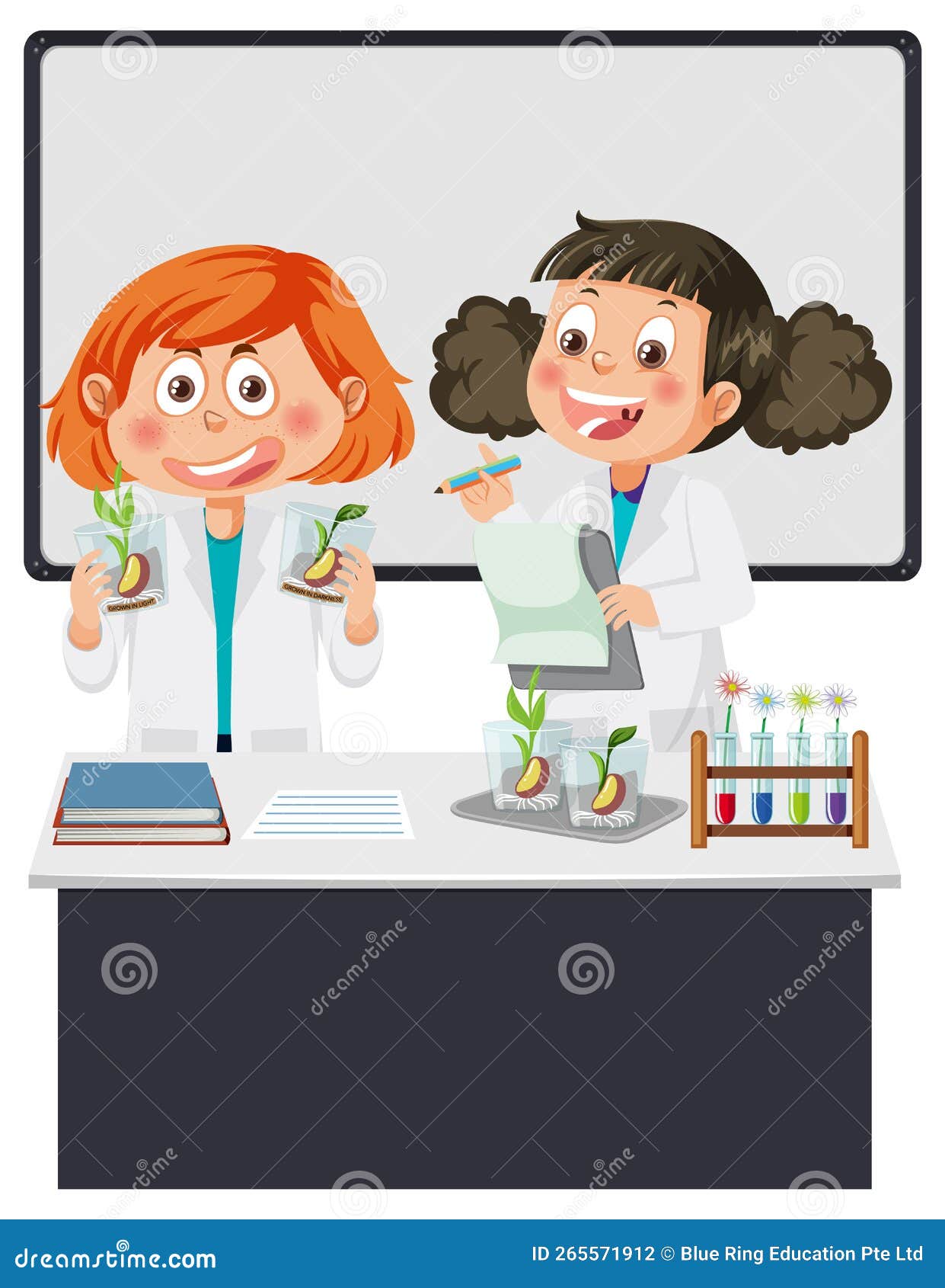 Scientist Kids Doing Science Experiment Stock Vector - Illustration of ...