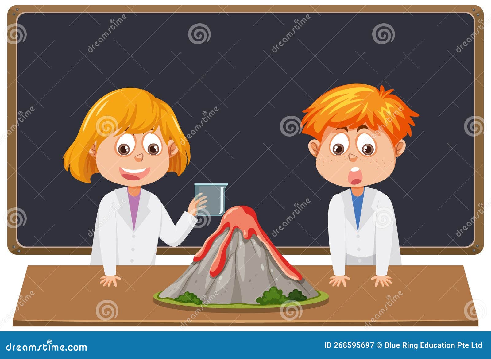 Scientist Kids Doing Science Experiment Stock Vector - Illustration of ...