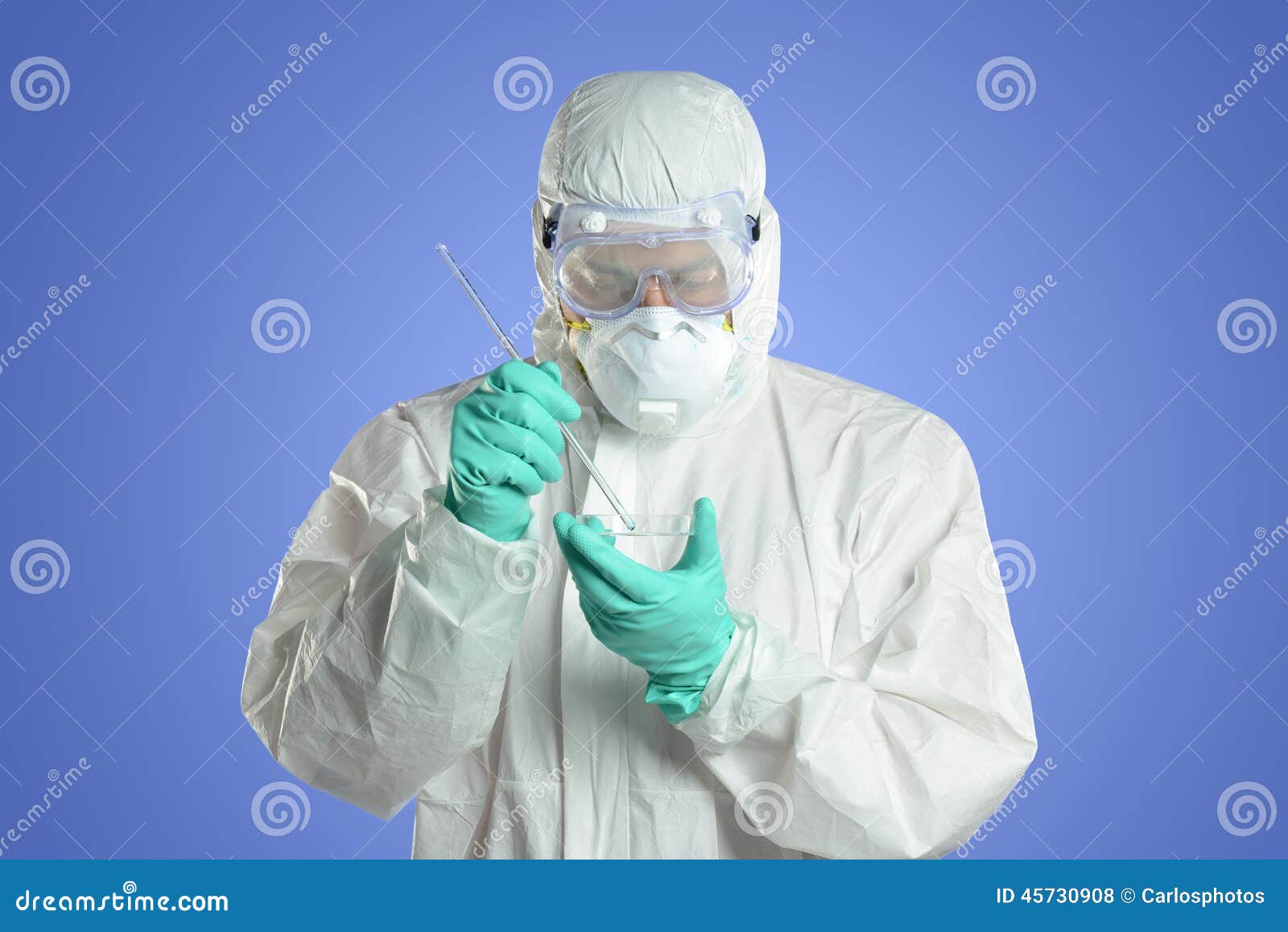 Scientist at the Lab Wearing a Hazmat Suit Stock Photo - Image of ...