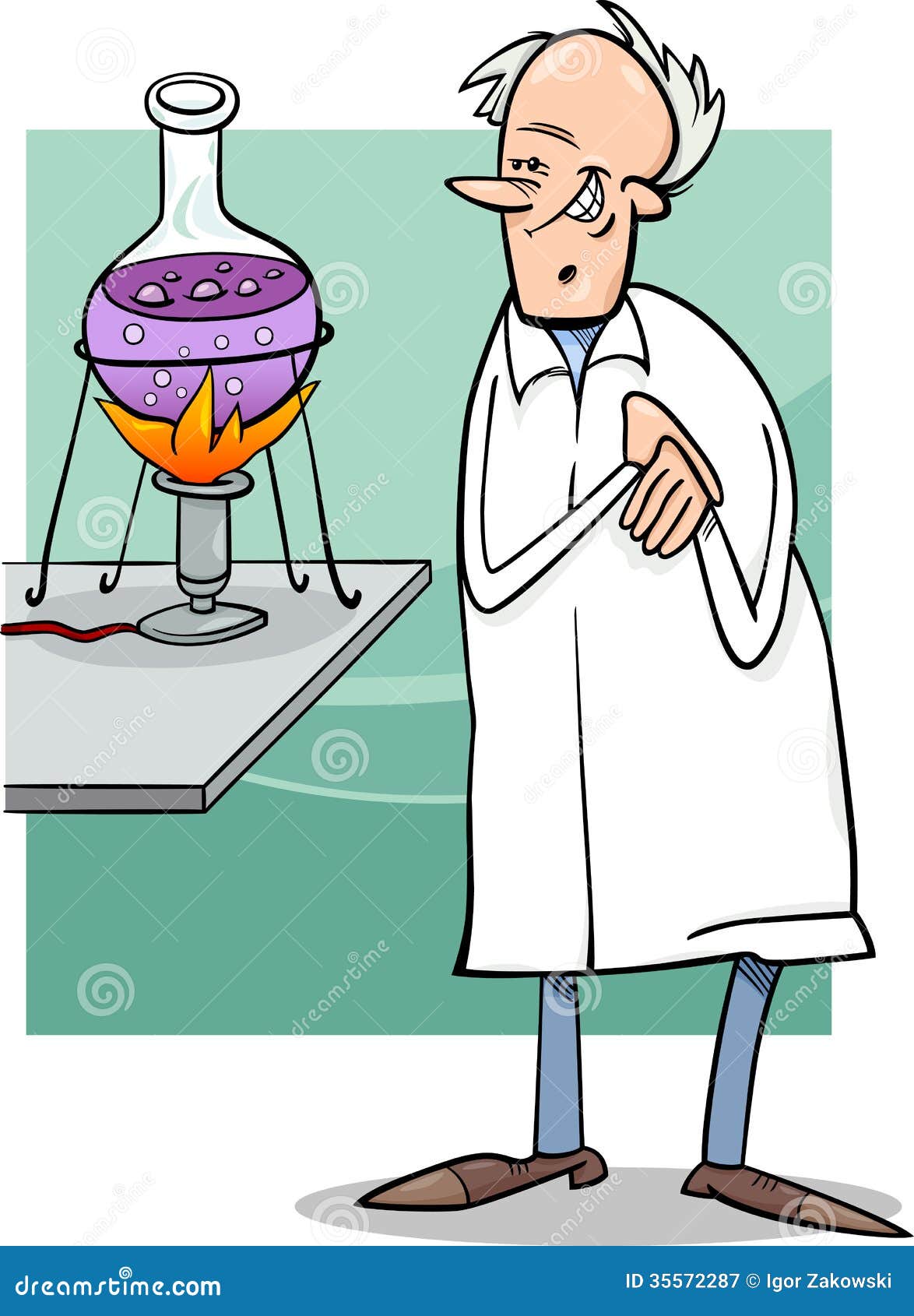 Scientist in Laboratory Cartoon Illustration Stock Vector ...