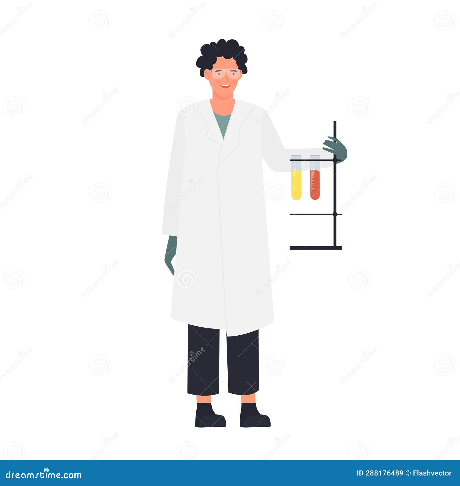 Scientist with Laboratory Equipment Stock Vector - Illustration of ...