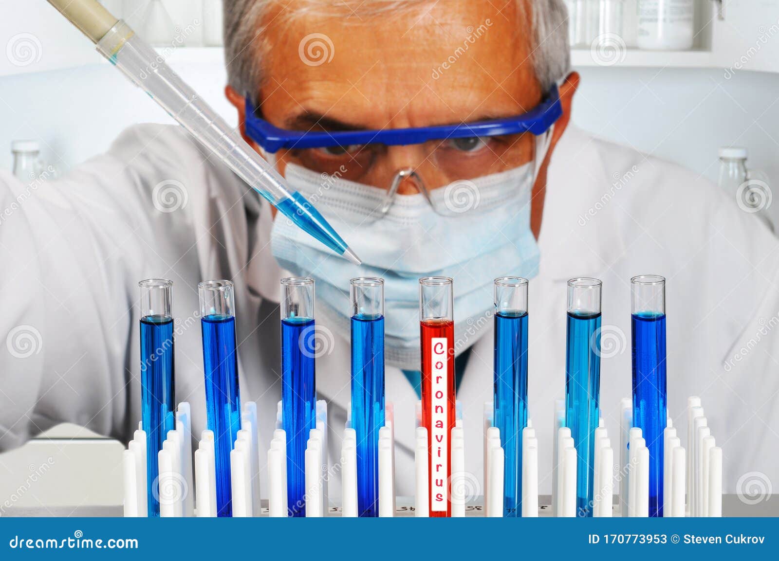Scientist in a Laboratory Testing for a Cure for the Coronavirus before ...