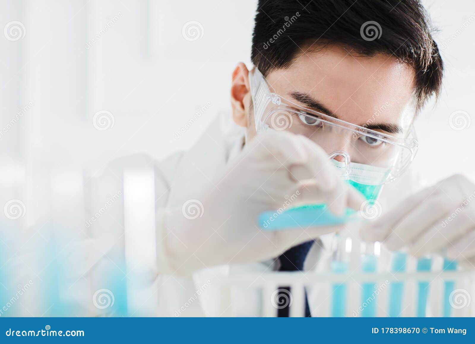 Scientist in the Laboratory Working at Lab with Test Tubes Stock Photo ...