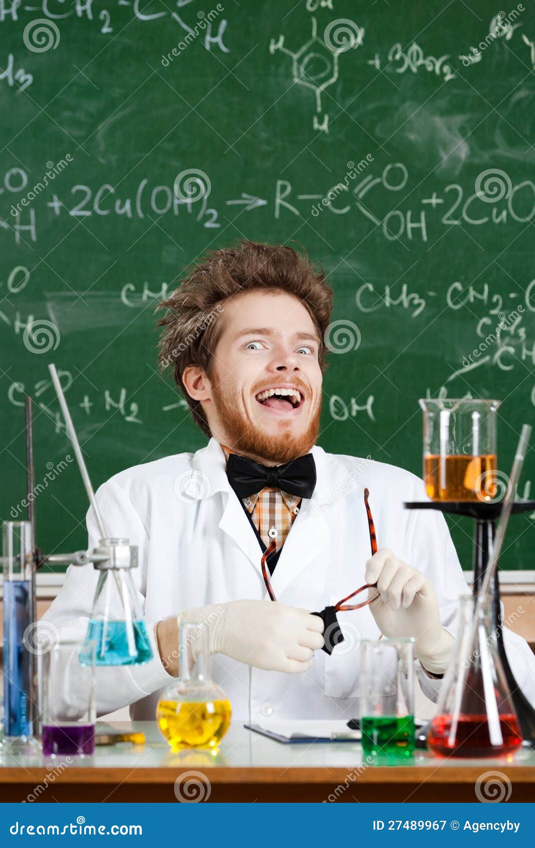 Scientist laughs madly stock image. Image of blackboard - 27489967