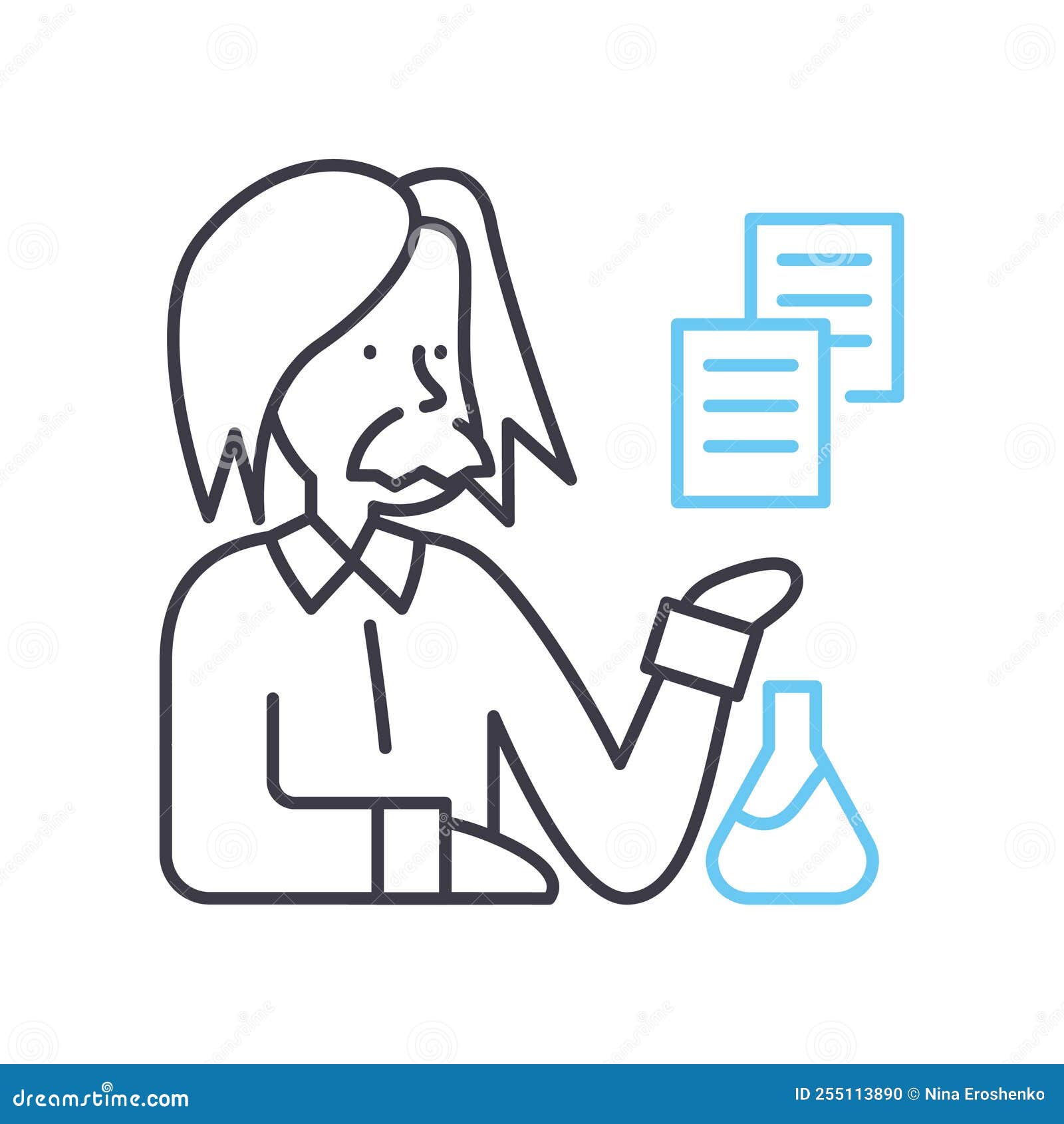 Scientist Line Icon, Outline Symbol, Vector Illustration, Concept Sign ...