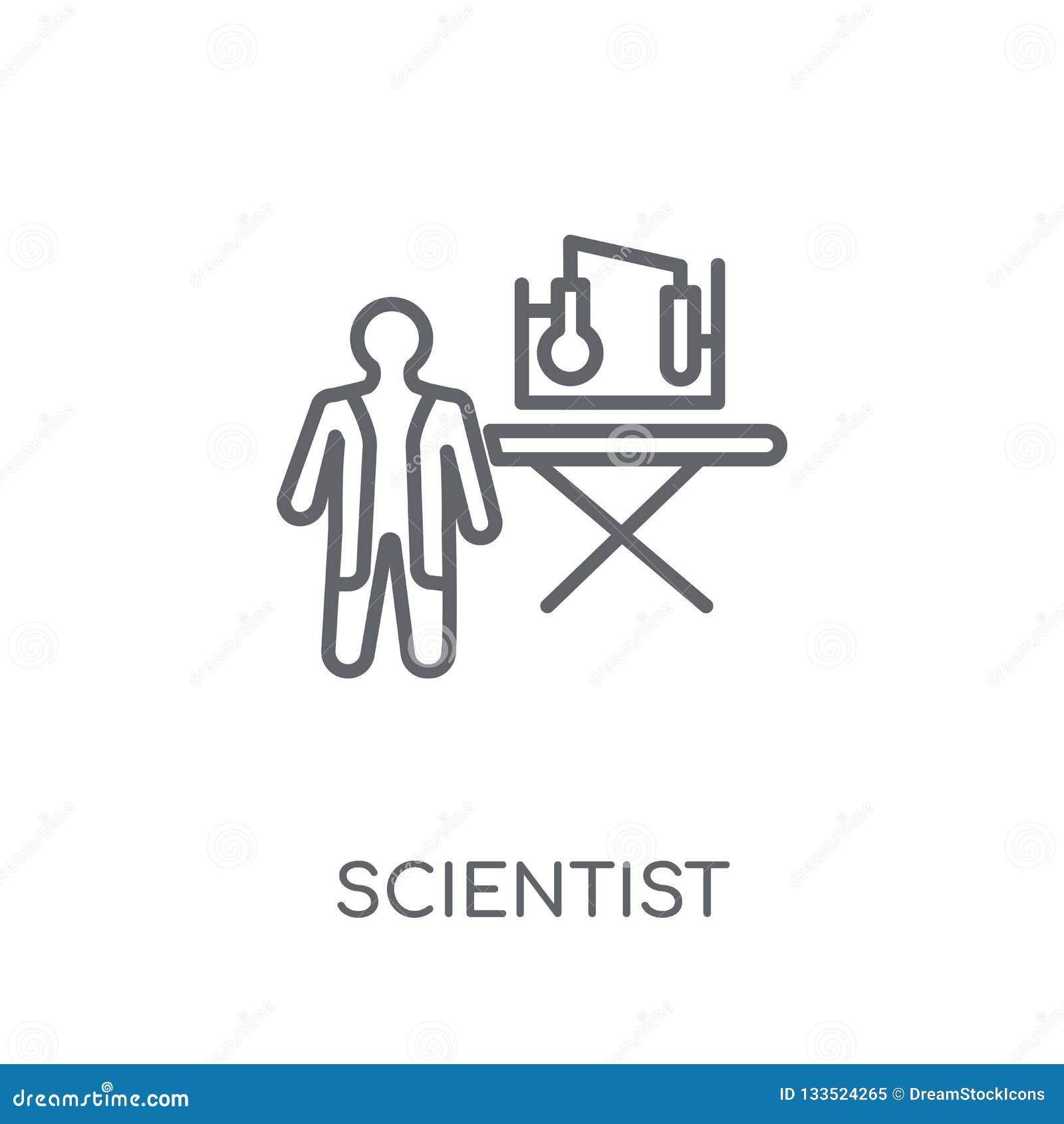 Scientist Linear Icon. Modern Outline Scientist Logo Concept on Stock ...
