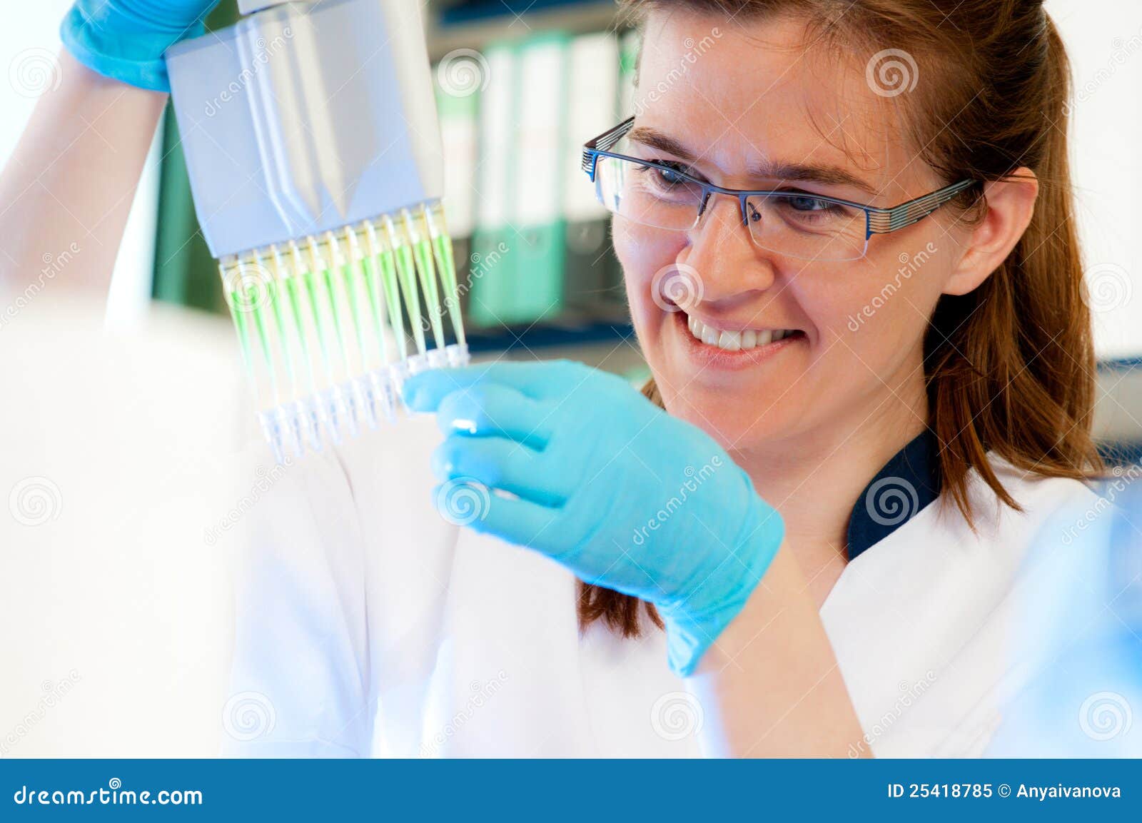 Scientist Loads Samples for DNA Analysis Stock Image - Image of ...