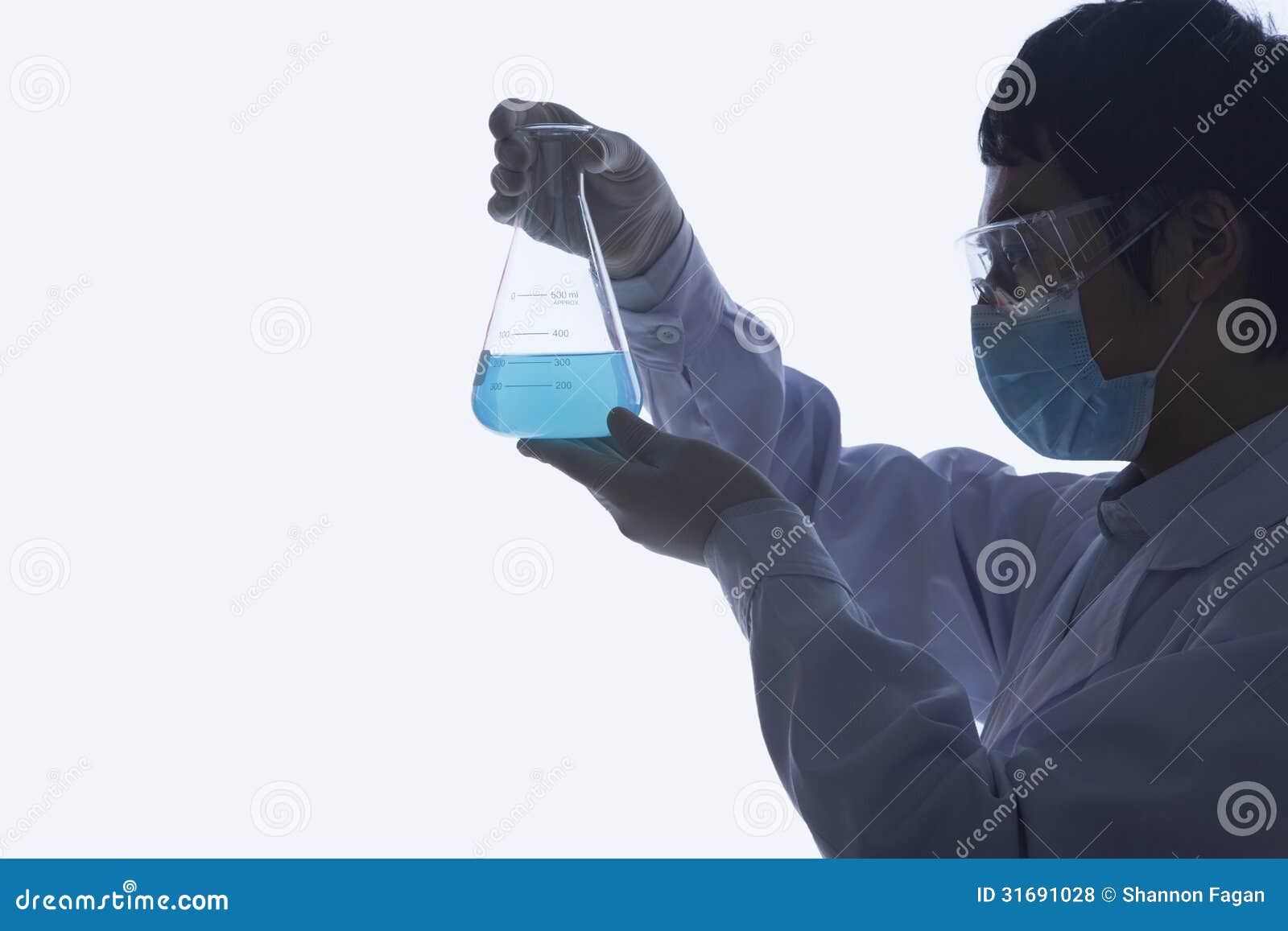 Scientist Looking at Beaker Stock Photo - Image of chemical, color ...