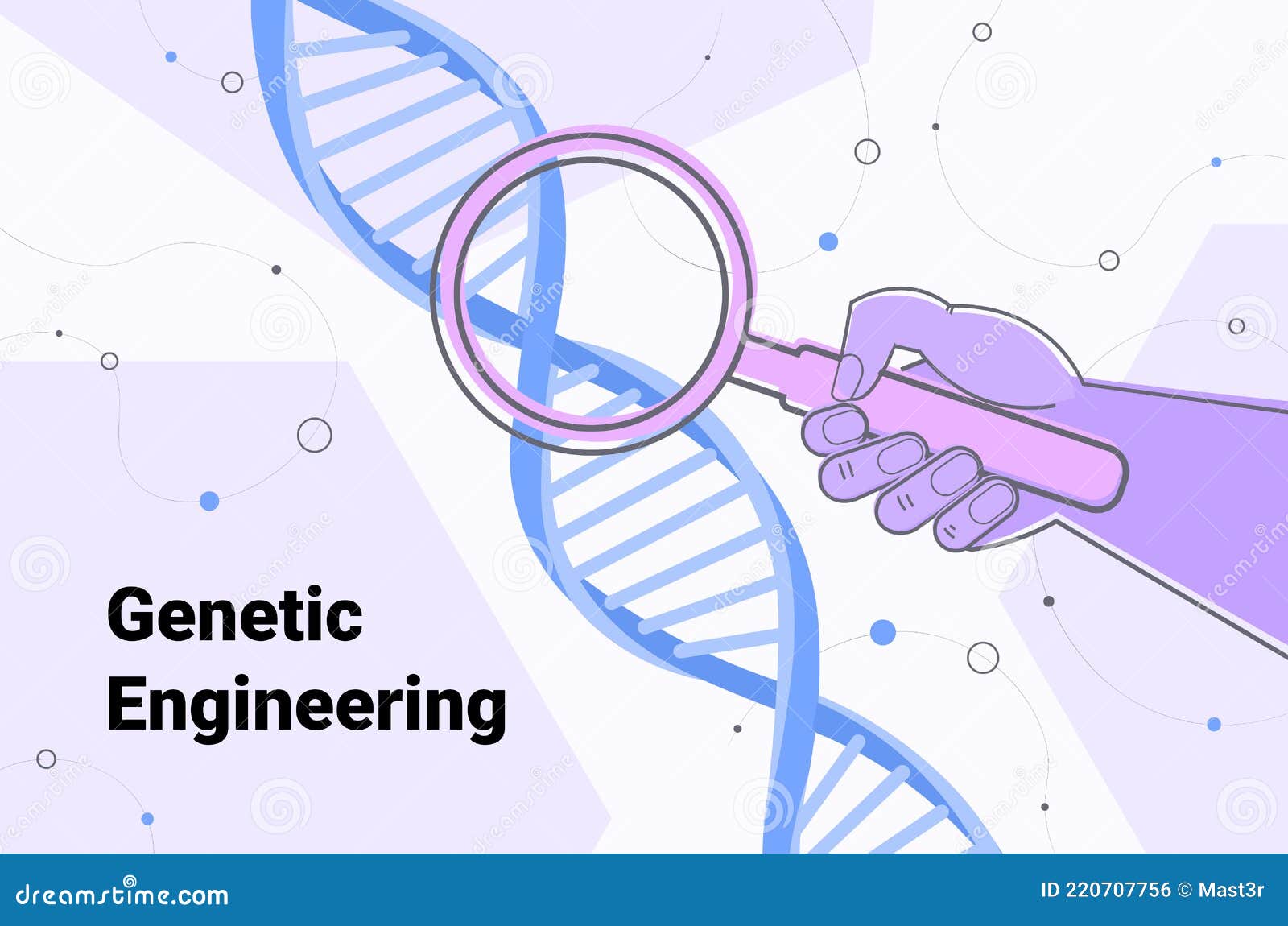 Scientist Looking on DNA through Magnifying Glass Researcher Making ...