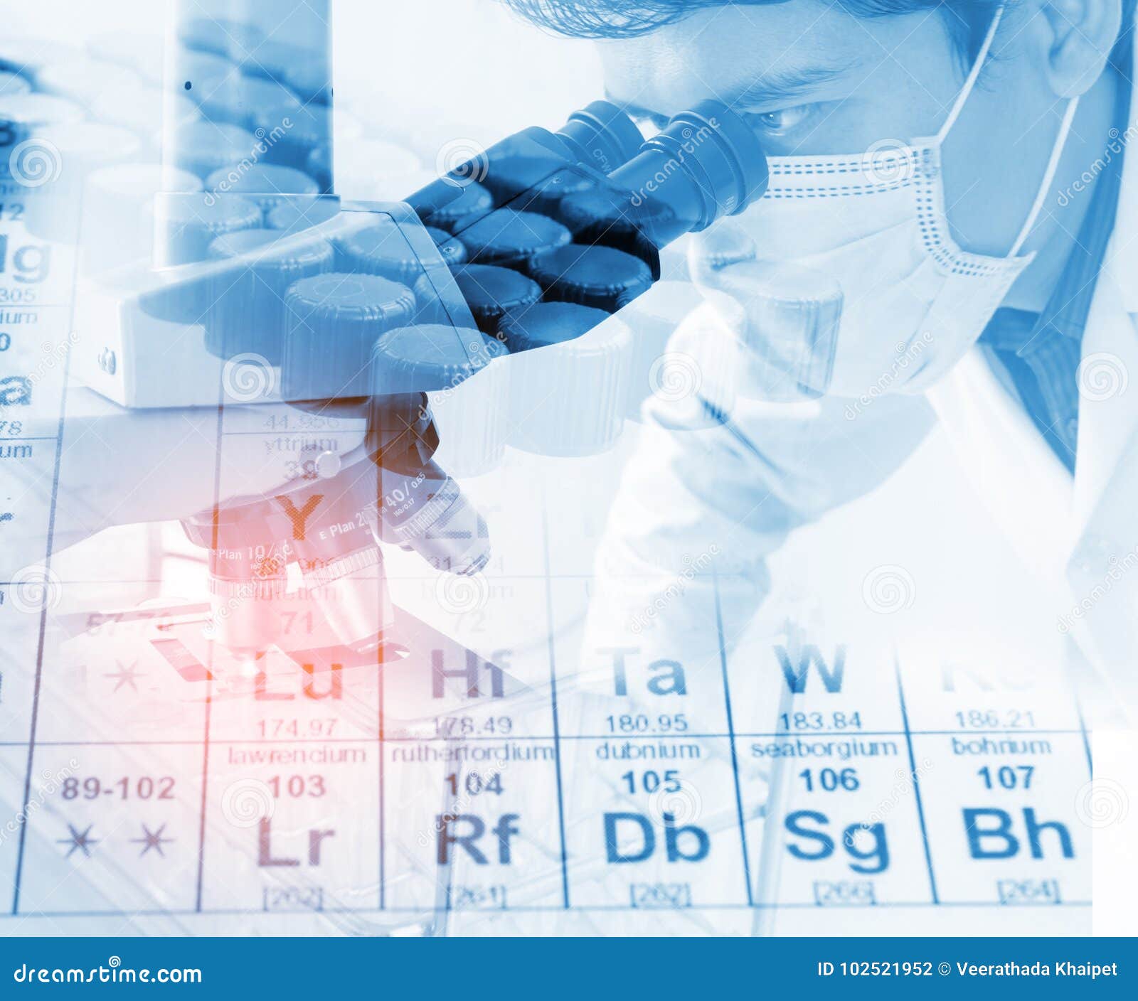 Scientist Looking through a Microscope for Chemistry Test Samples ...