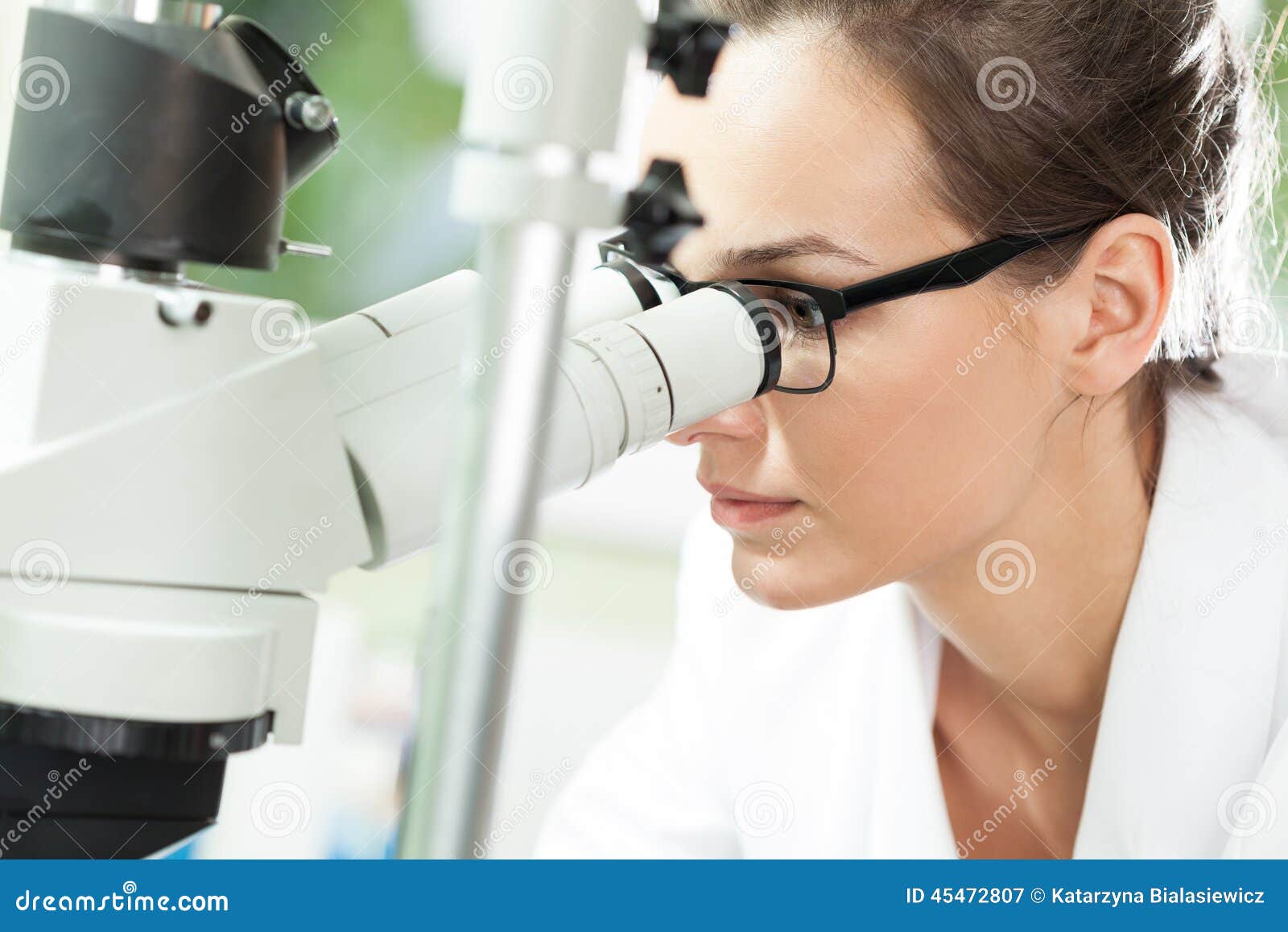 Scientist Looking through Microscope Stock Image - Image of medical ...