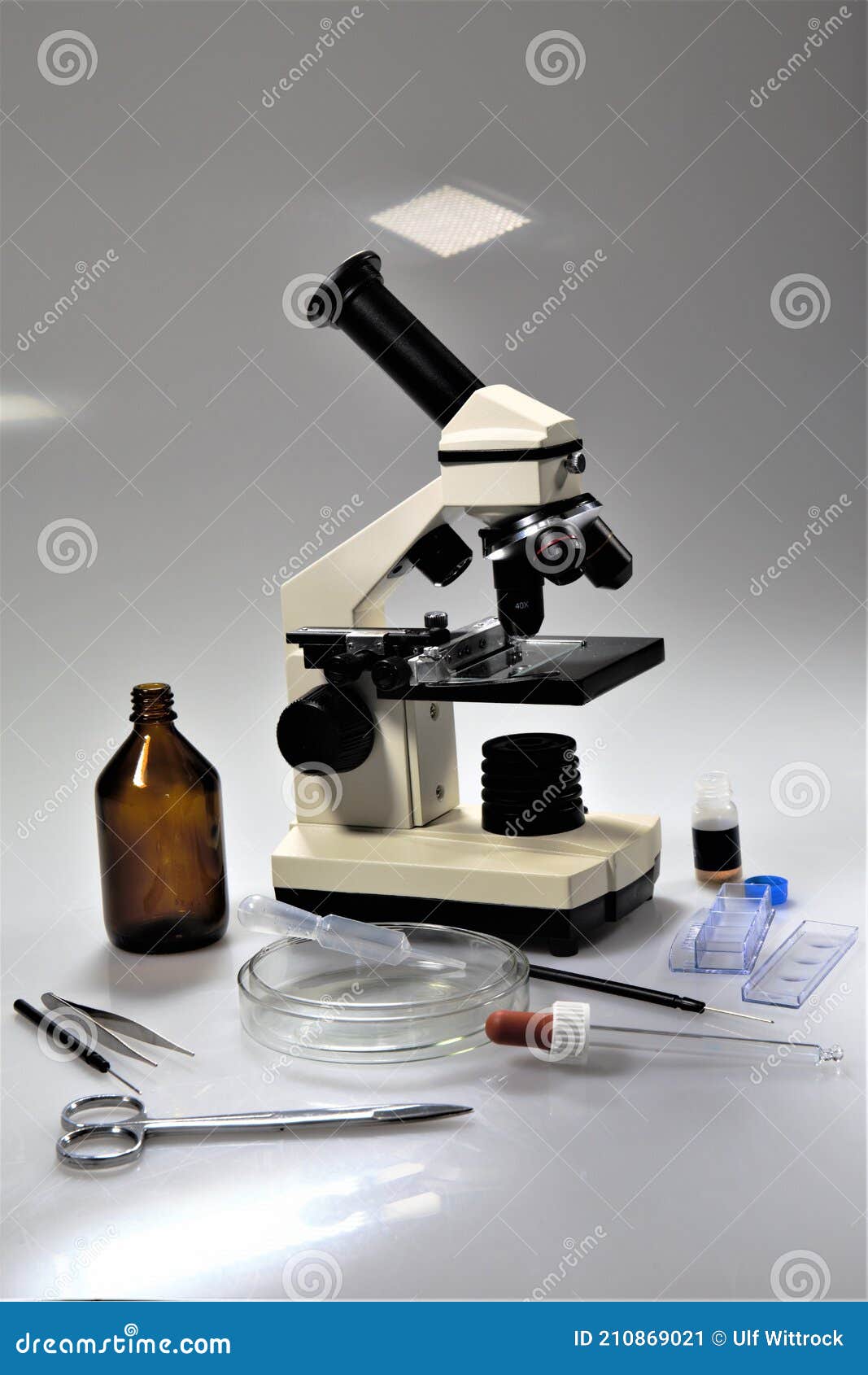 Scientist Looking through Microscope Stock Image - Image of chemistry ...