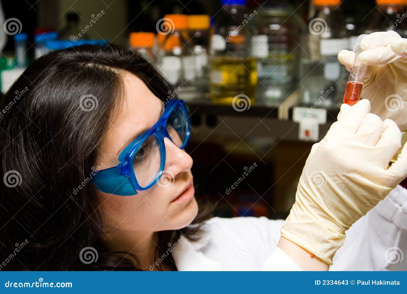 Scientist Looking at Test Tube Stock Image - Image of test, researcher ...