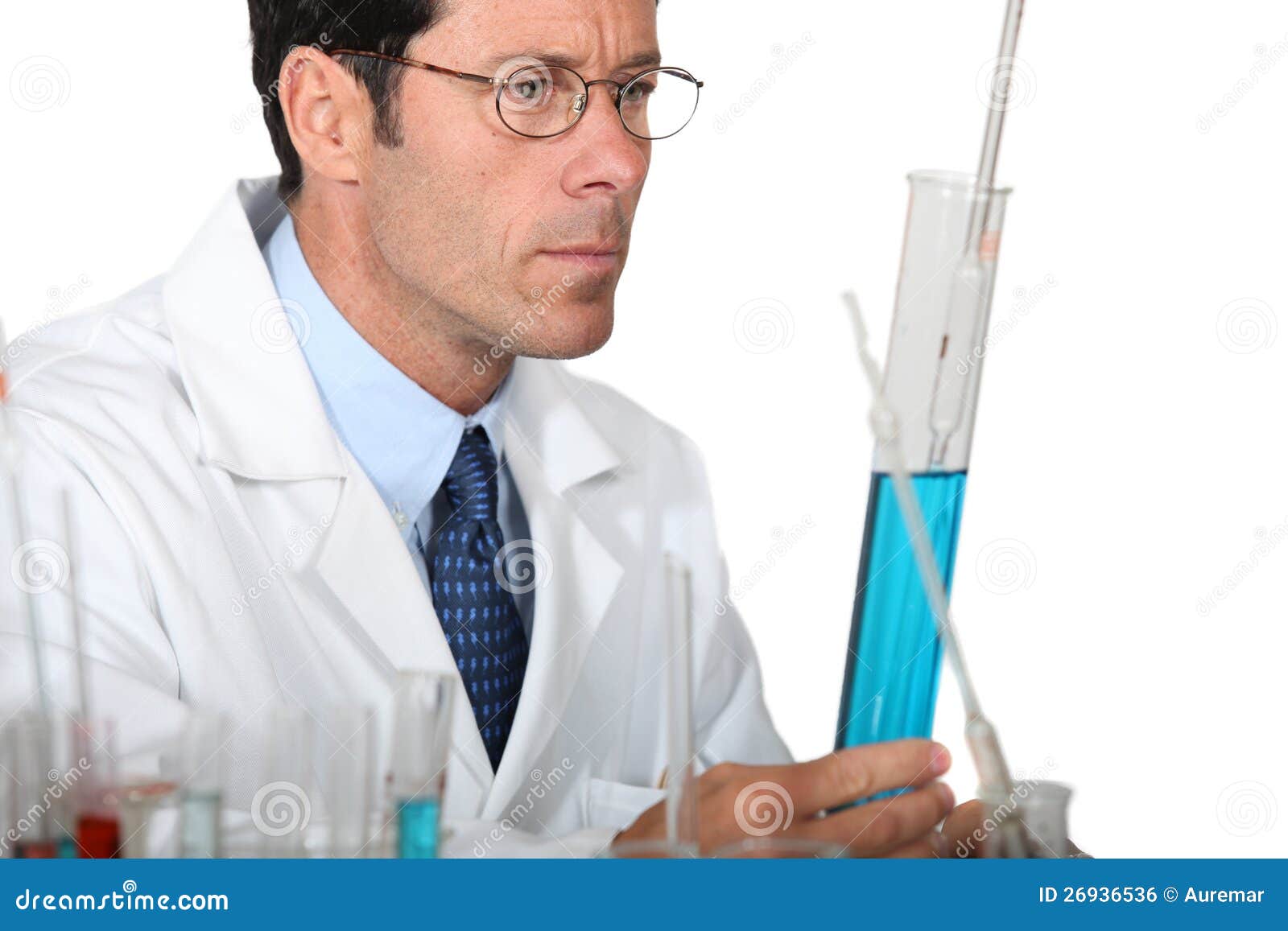 Scientist Looking at Test Tube Stock Photo - Image of methodology ...