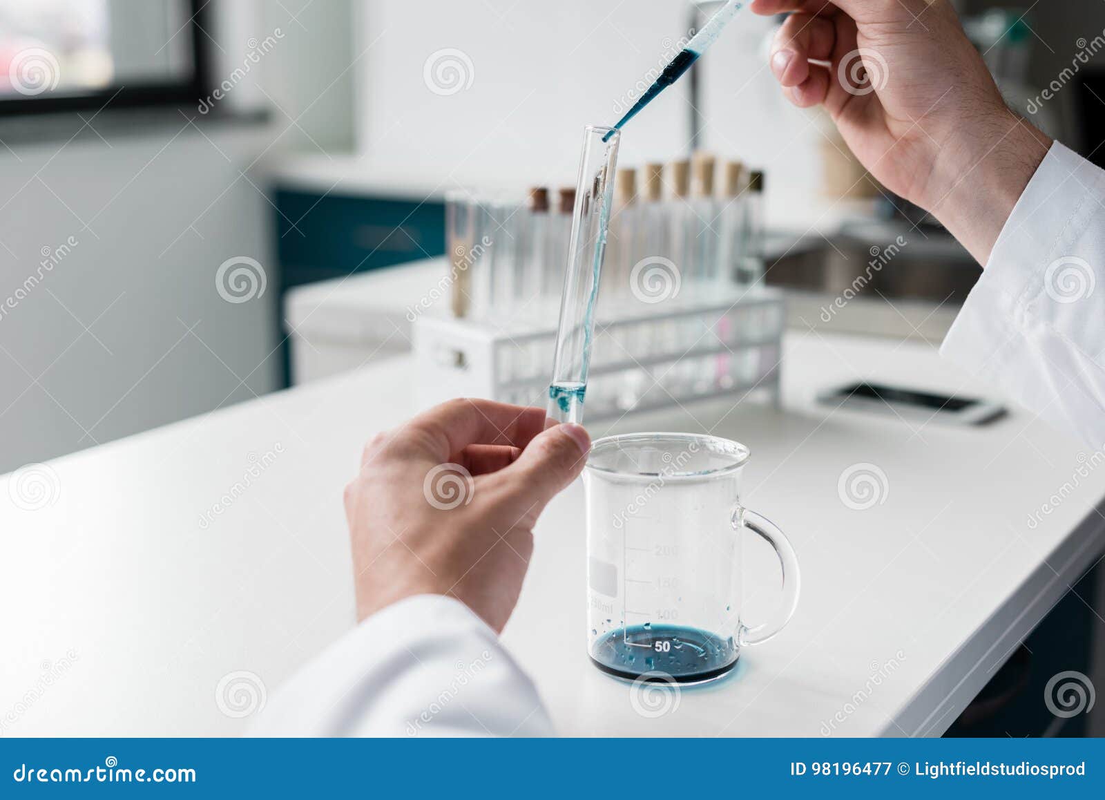 Scientist Making Experiment in Chemical Lab Stock Image - Image of ...