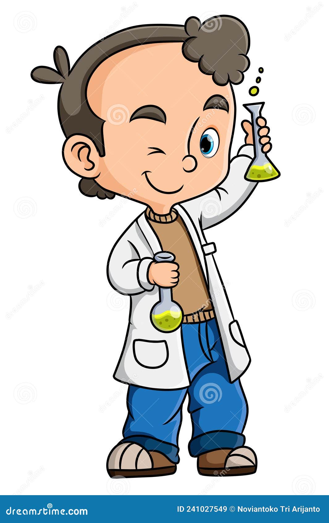 The Scientist is Making the Liquid with the Glass Breaker Stock Vector ...