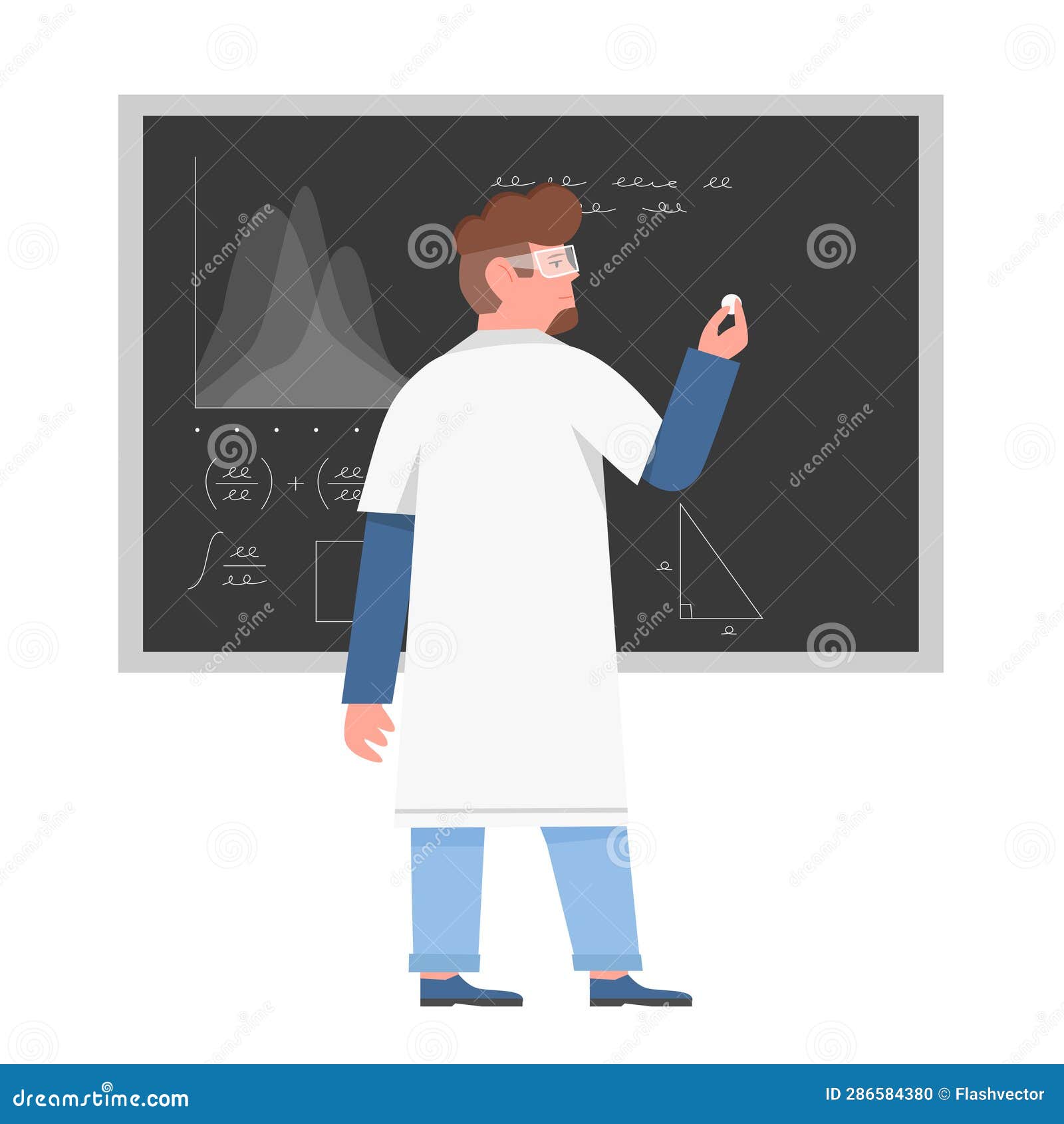 Scientist Man at Blackboard Stock Vector - Illustration of science ...