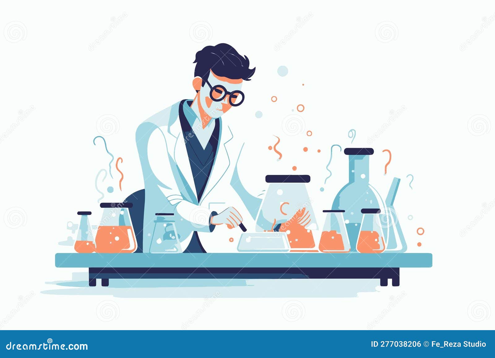 Scientist Man in Laboratory. Vector Illustration Stock Vector ... Scientist Man in Laboratory. Vector Illustration Stock Vector ...