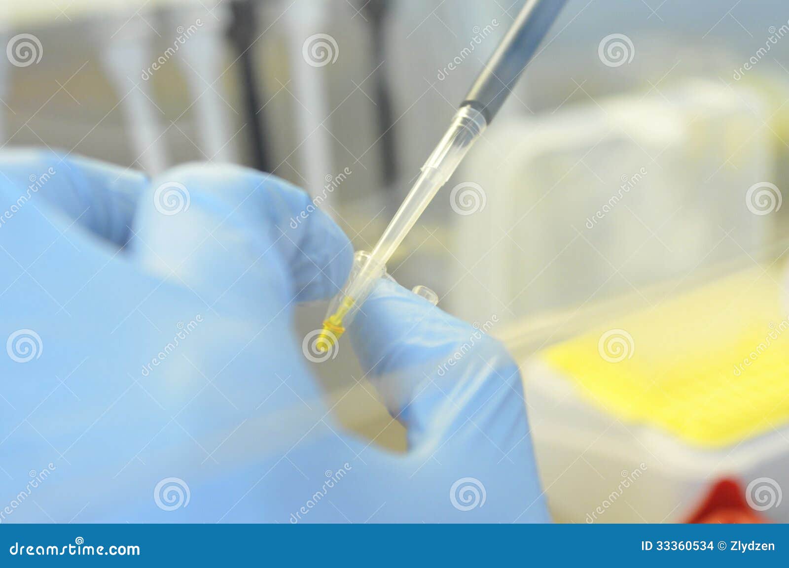 Scientist Manipulates the Pipette Stock Photo - Image of micro ...