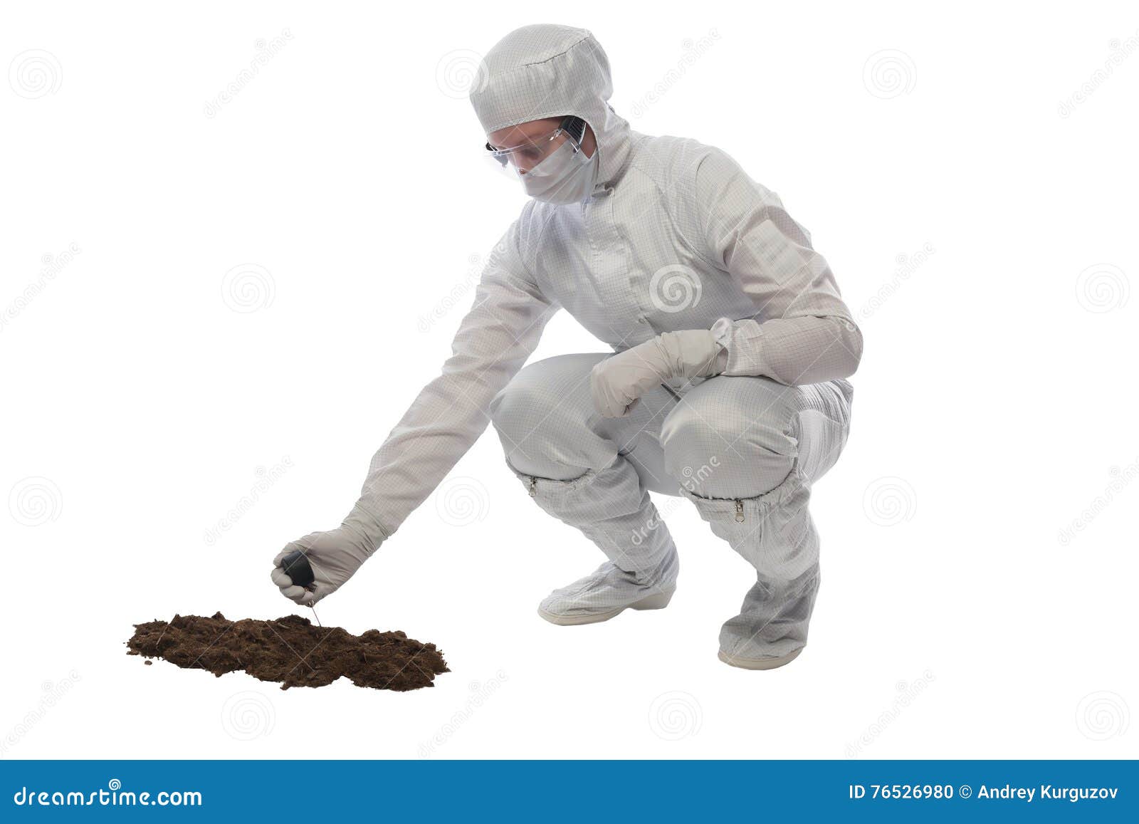 Scientist Measures the Contamination of Land Stock Photo - Image of ...
