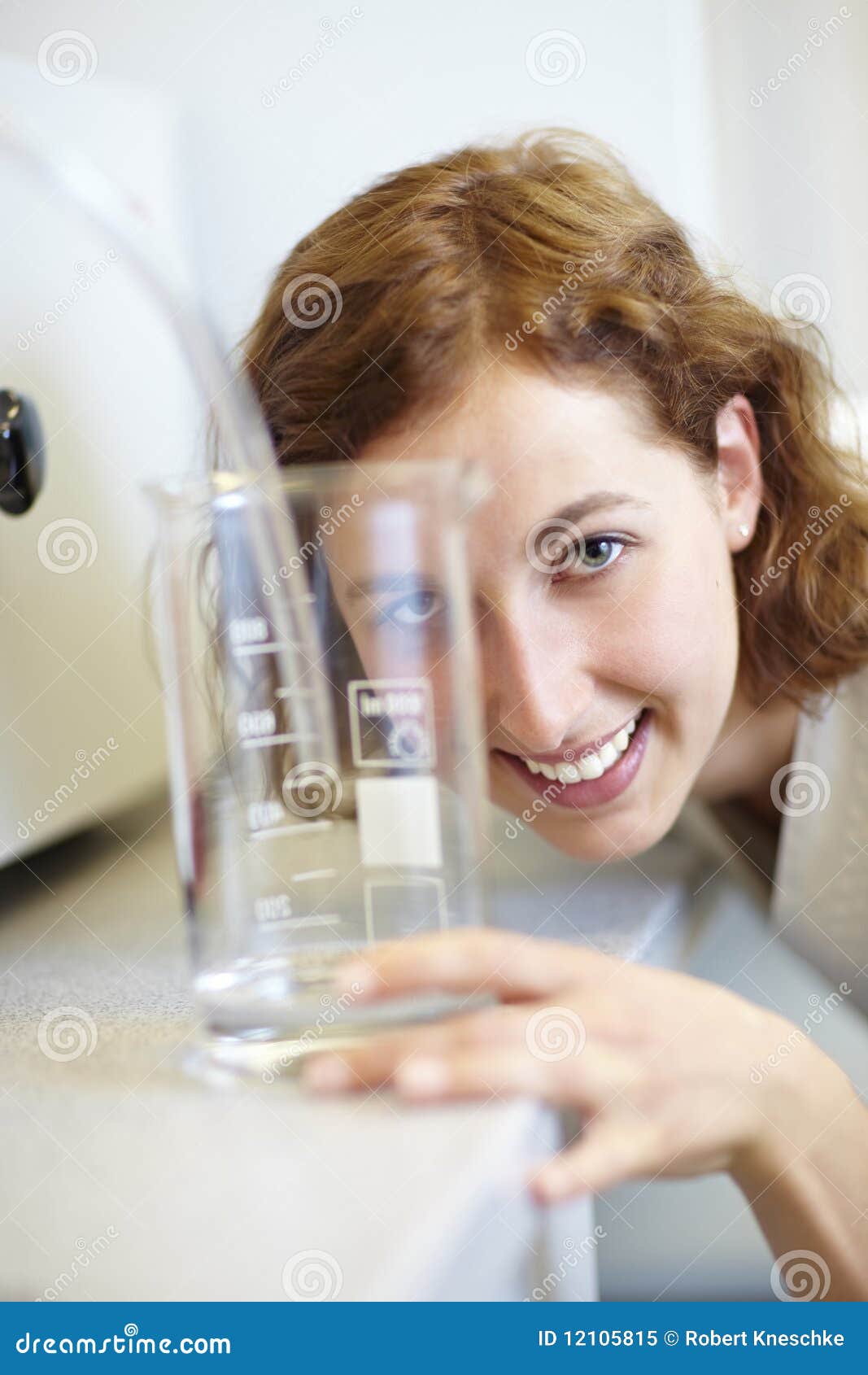 Scientist with Measuring Cup Stock Image - Image of glass, coat: 12105815