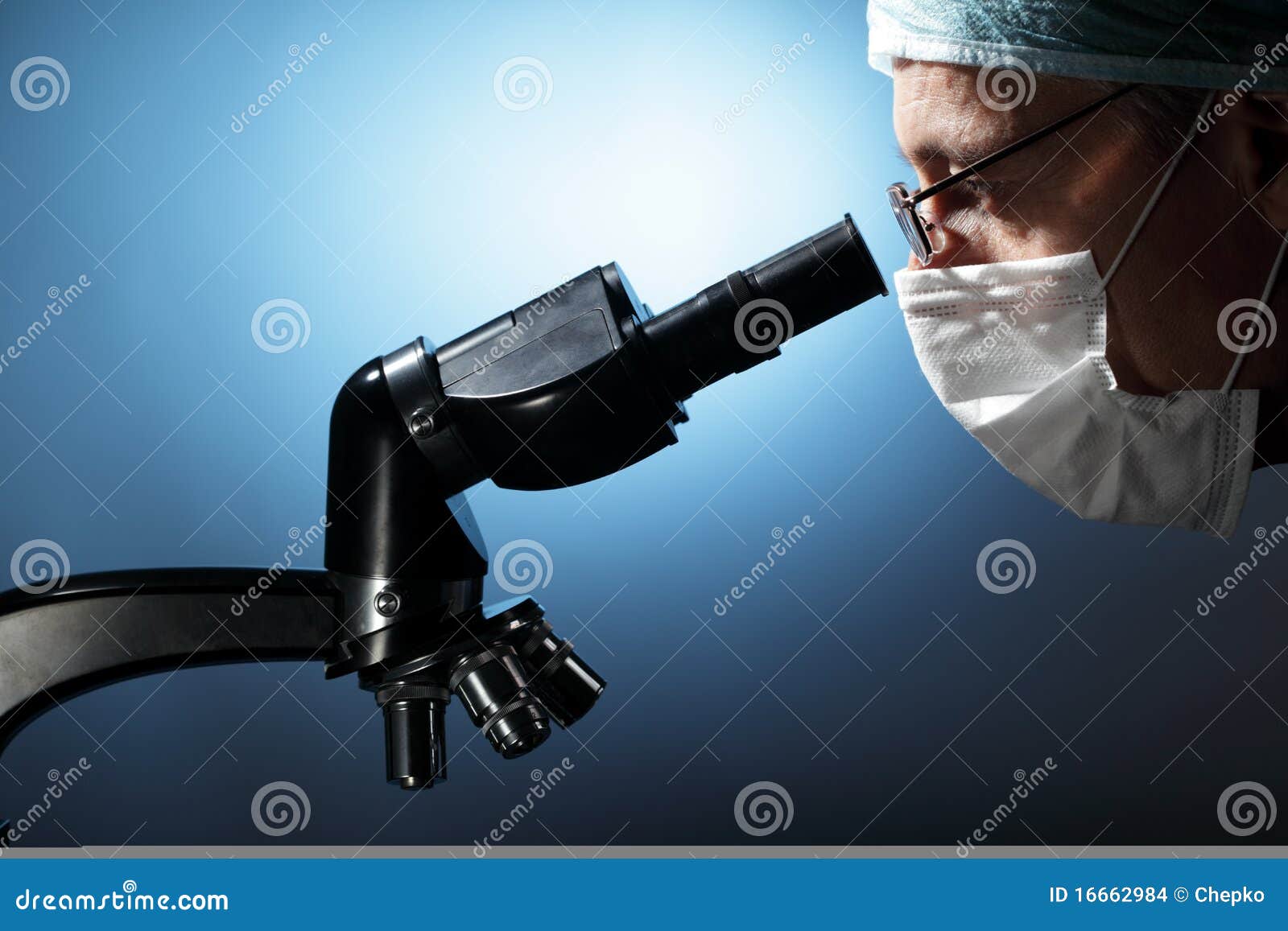 Scientist with microscope stock photo. Image of genetic - 16662984