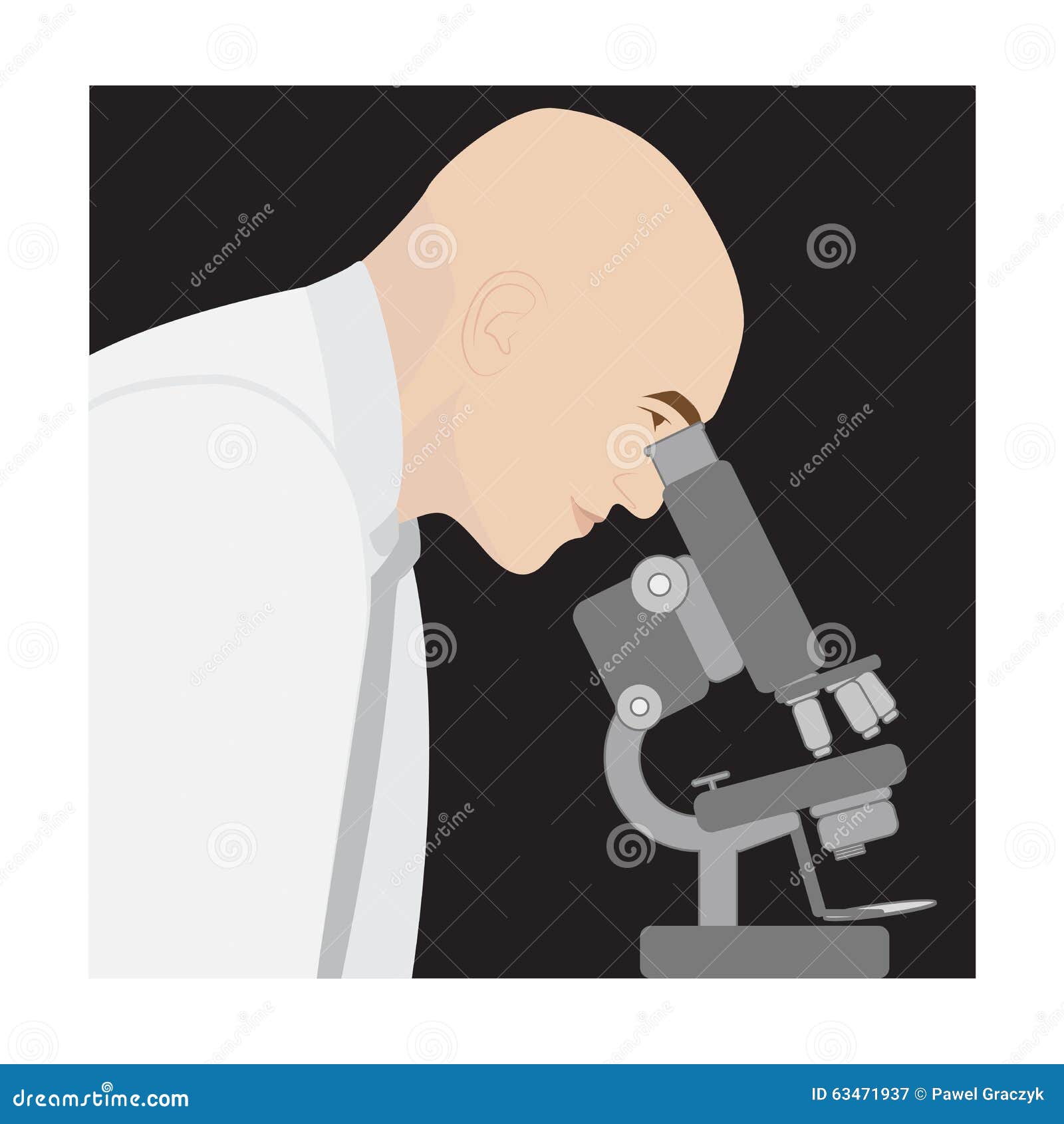 Scientist with microscope stock vector. Illustration of medicine - 63471937