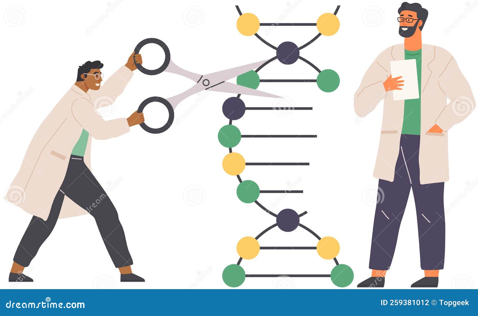 Man Conducting Experiment with Gene Structure. Scientist Modifying DNA ...