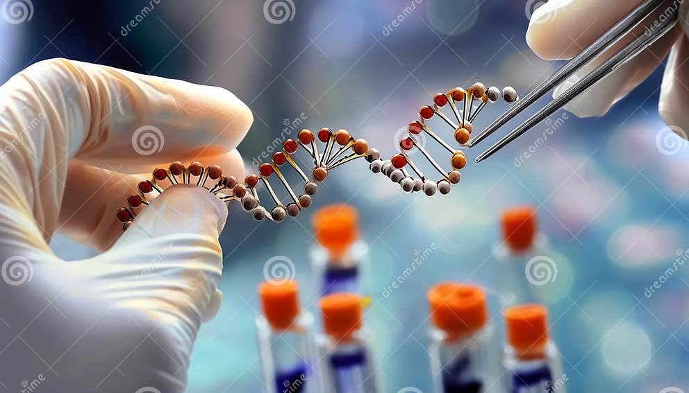 Scientist Modifying DNA Sequence in Lab , Generated by AI Stock Photo ...