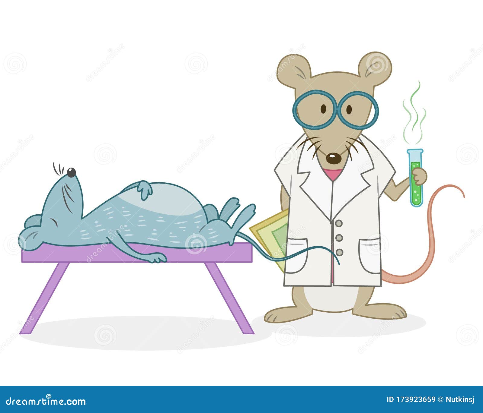 A Scientist Mouse and a Dead Mouse Stock Vector - Illustration of ...