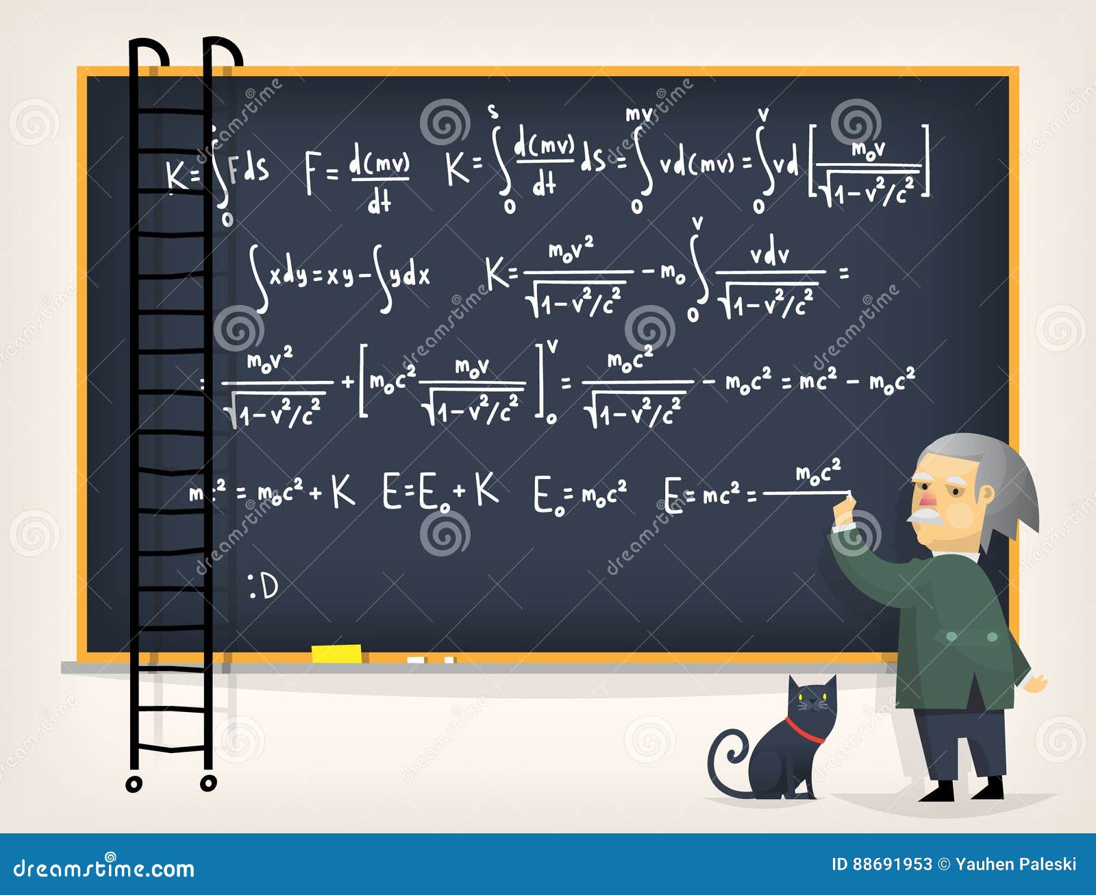 Scientist near blackboard stock vector. Illustration of german - 88691953