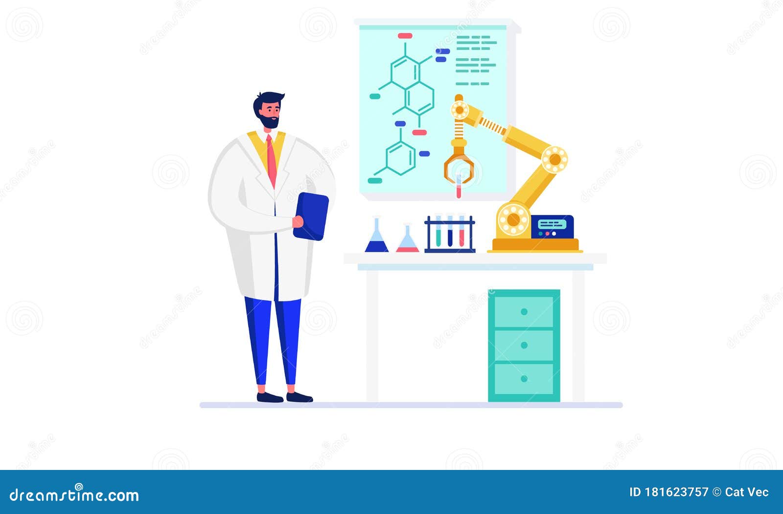 Scientist People in Innovation Laboratory Vector Illustration, Cartoon ...