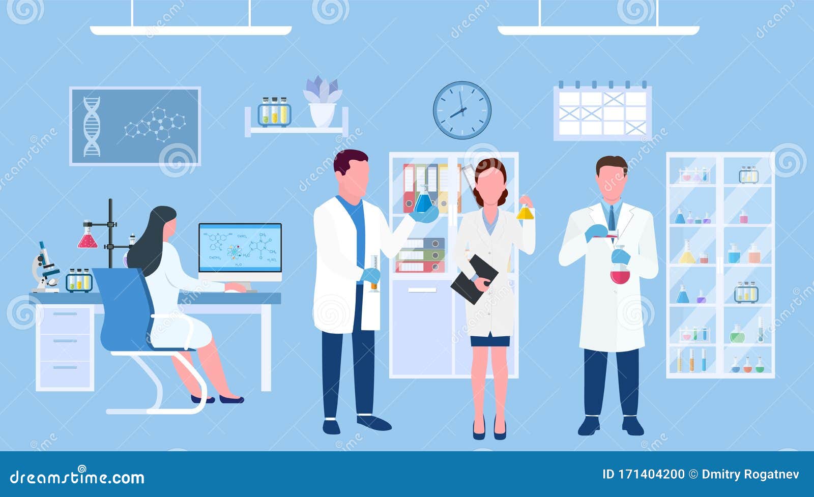 Scientist People In Innovation Laboratory Vector Illustration, Cartoon ... Scientist People In Innovation Laboratory Vector Illustration, Cartoon ...